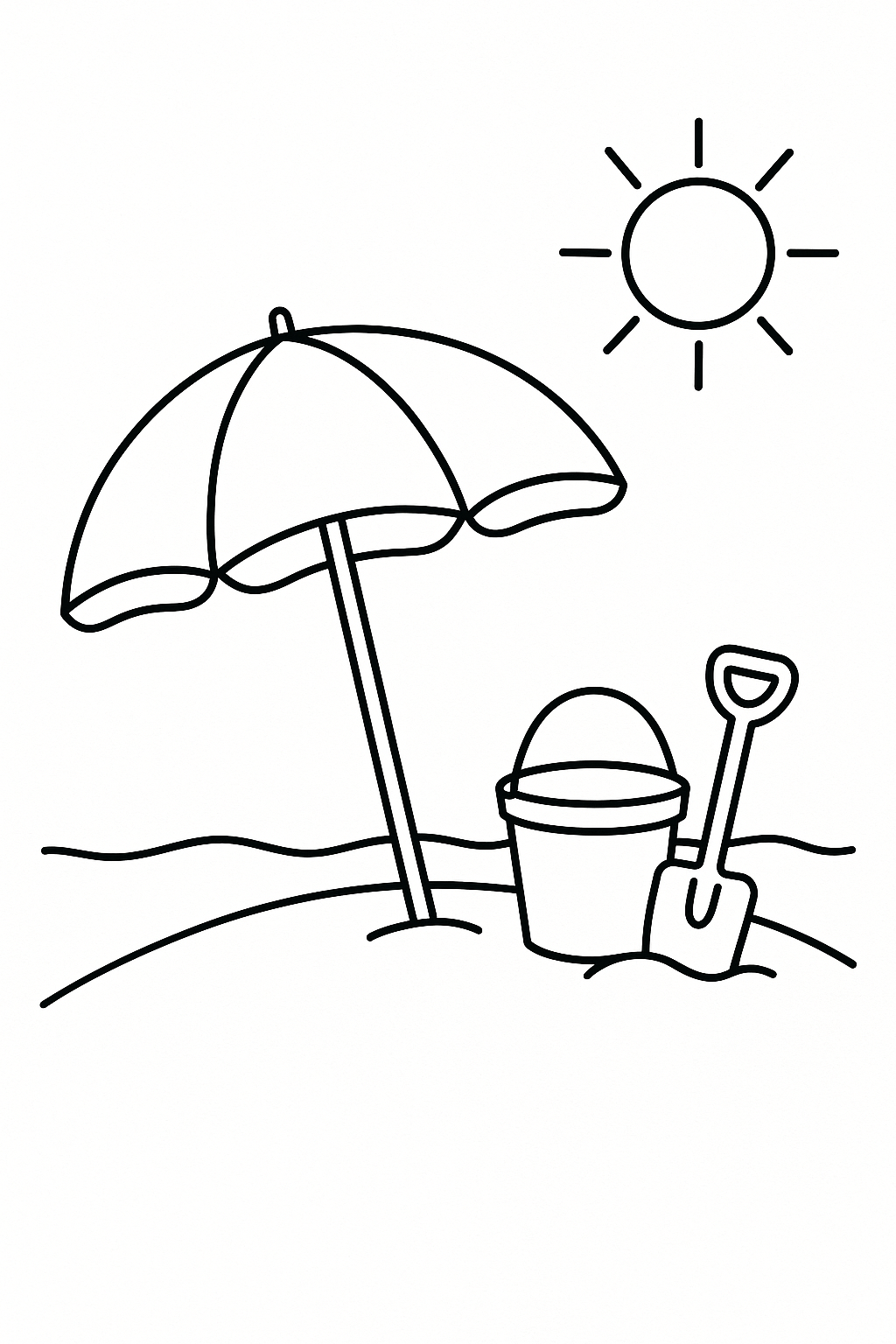 Beach Day Fun Coloring Page - Free Coloring Page | TryColoringPages