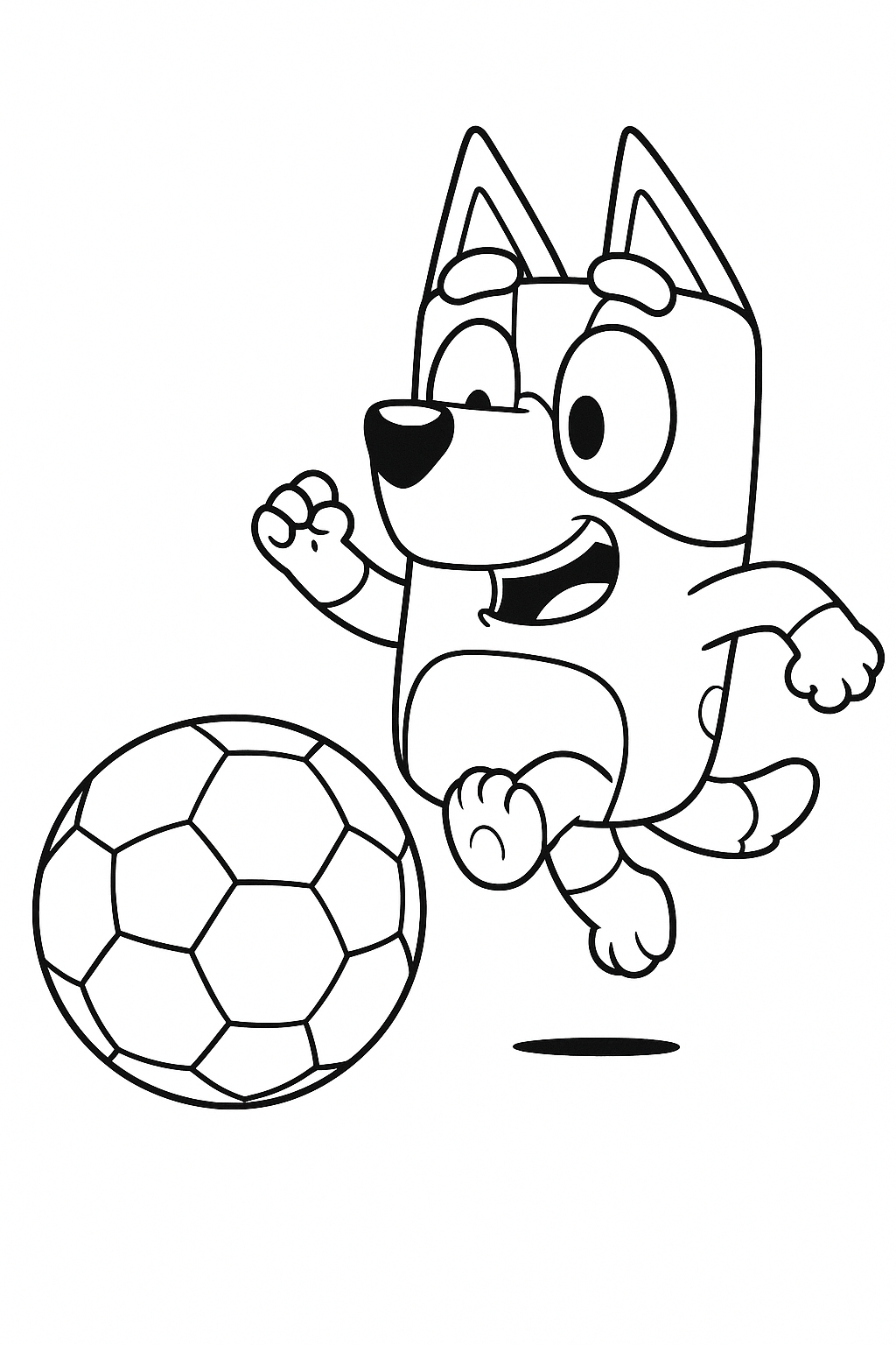 Bluey Plays Soccer - Free Coloring Page | TryColoringPages