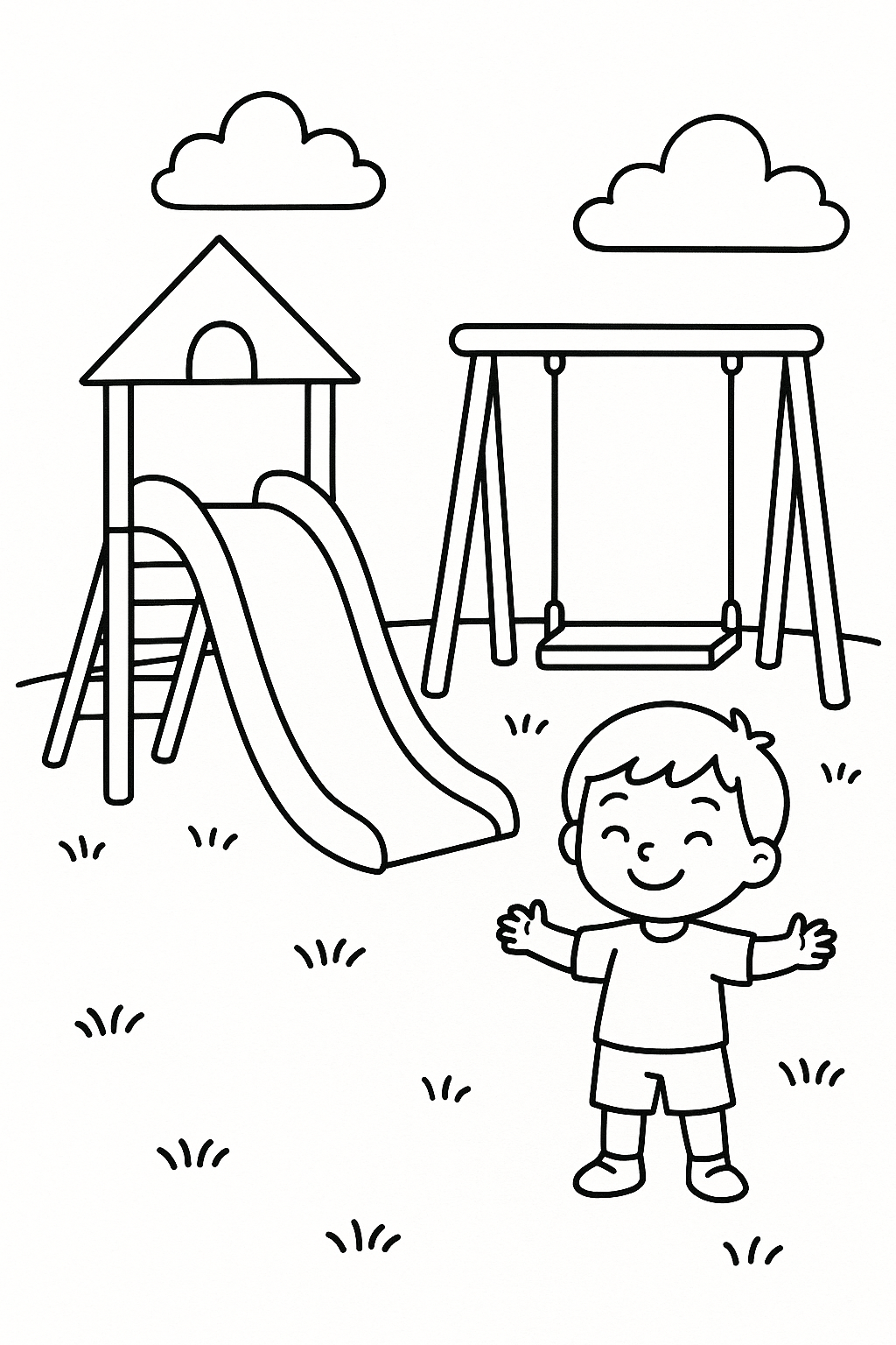 Bobbie Goes to the Playground - Free Coloring Page | TryColoringPages