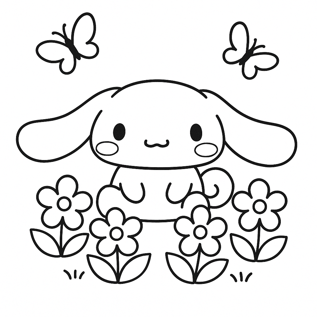 Cinnamoroll's Spring Garden Coloring Page - Free Coloring Page ...