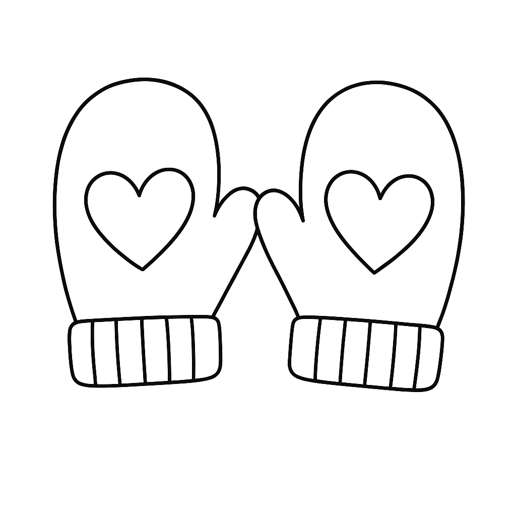 Cozy Winter Mittens Coloring Page - Free Coloring Page | TryColoringPages