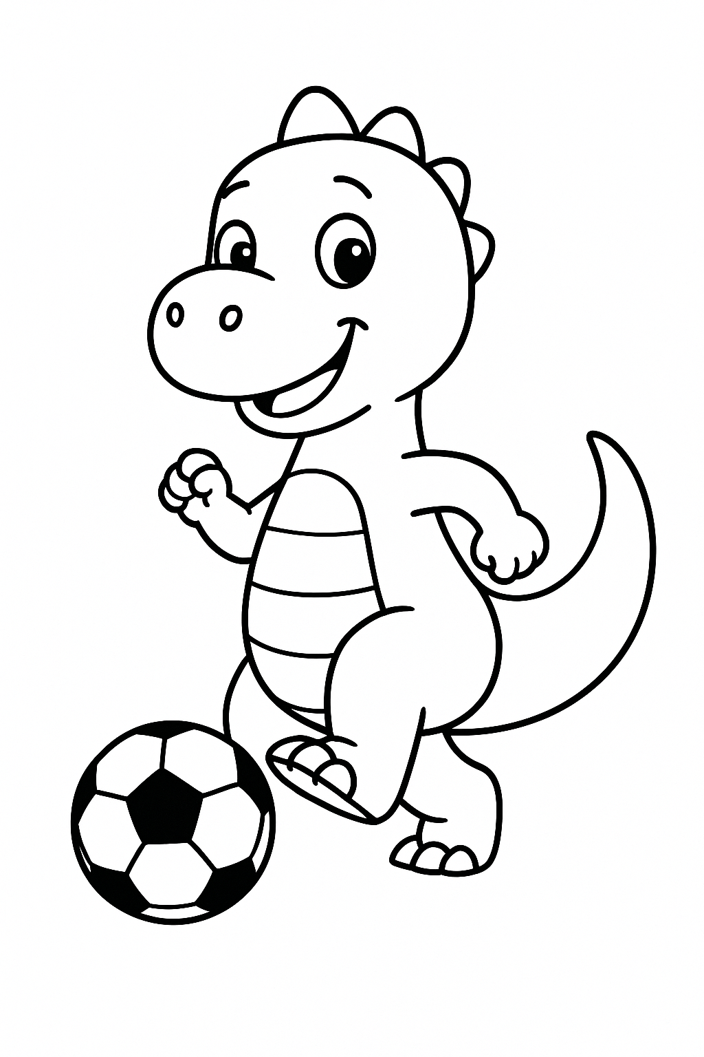 Dinosaur Playing Soccer Coloring Page - Free Coloring Page ...