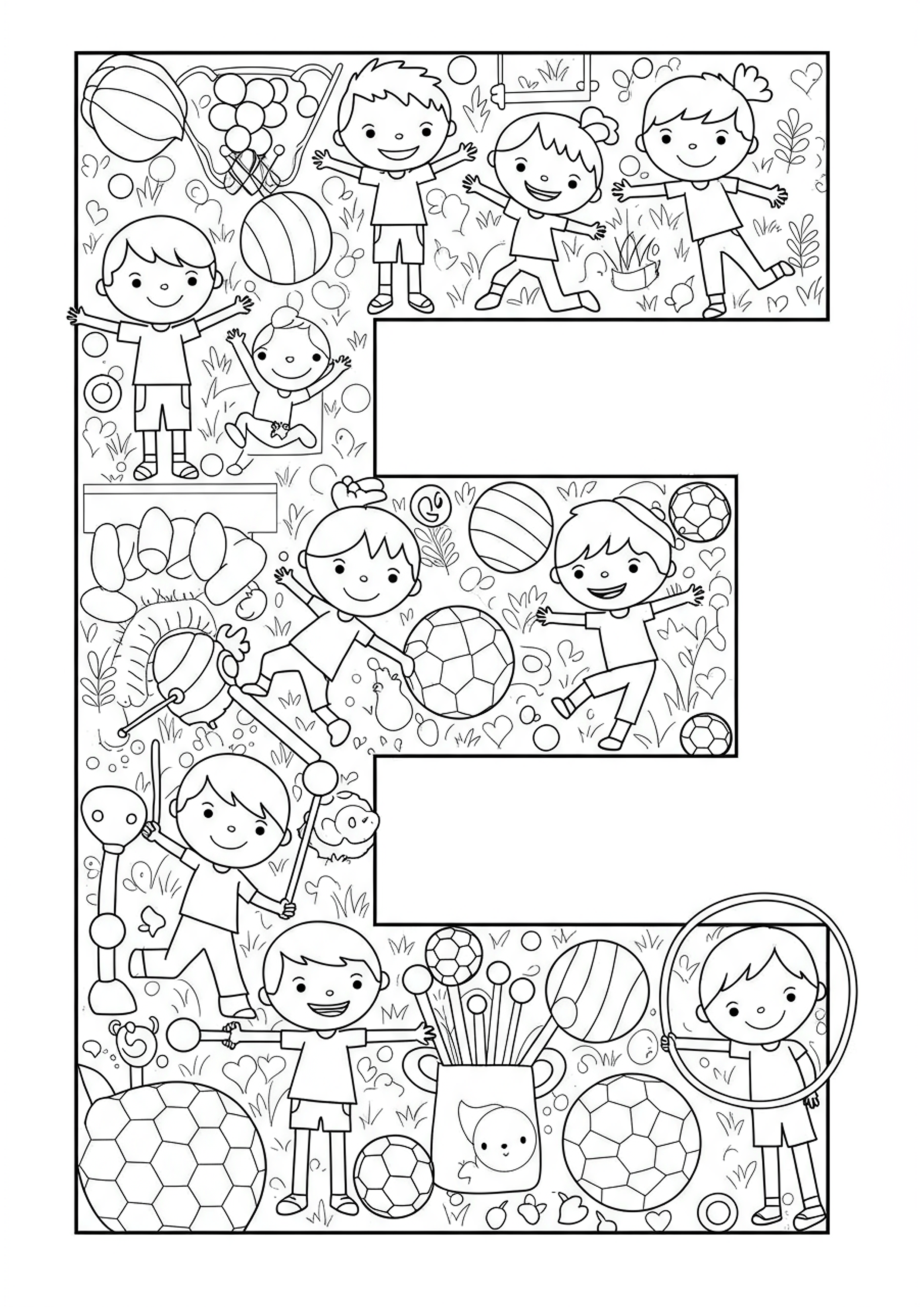 E is for Energetic Exercise Coloring Page - Free Coloring Page ...