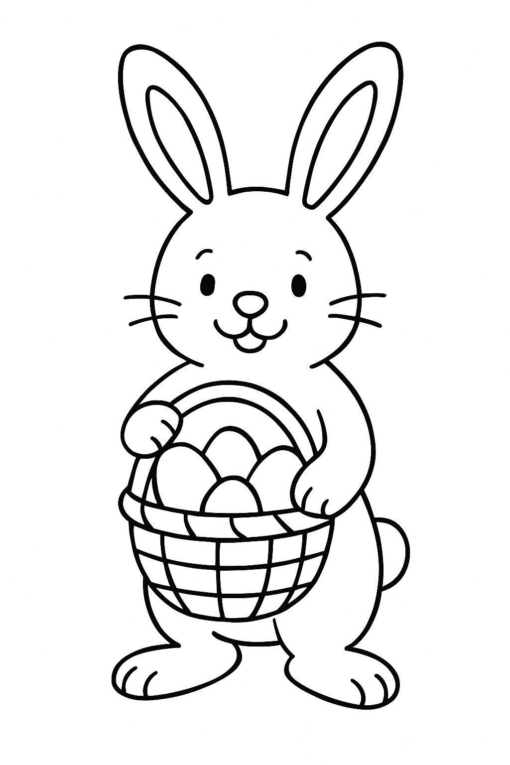 Easter Bunny with Basket Coloring Page - Free Coloring Page ...