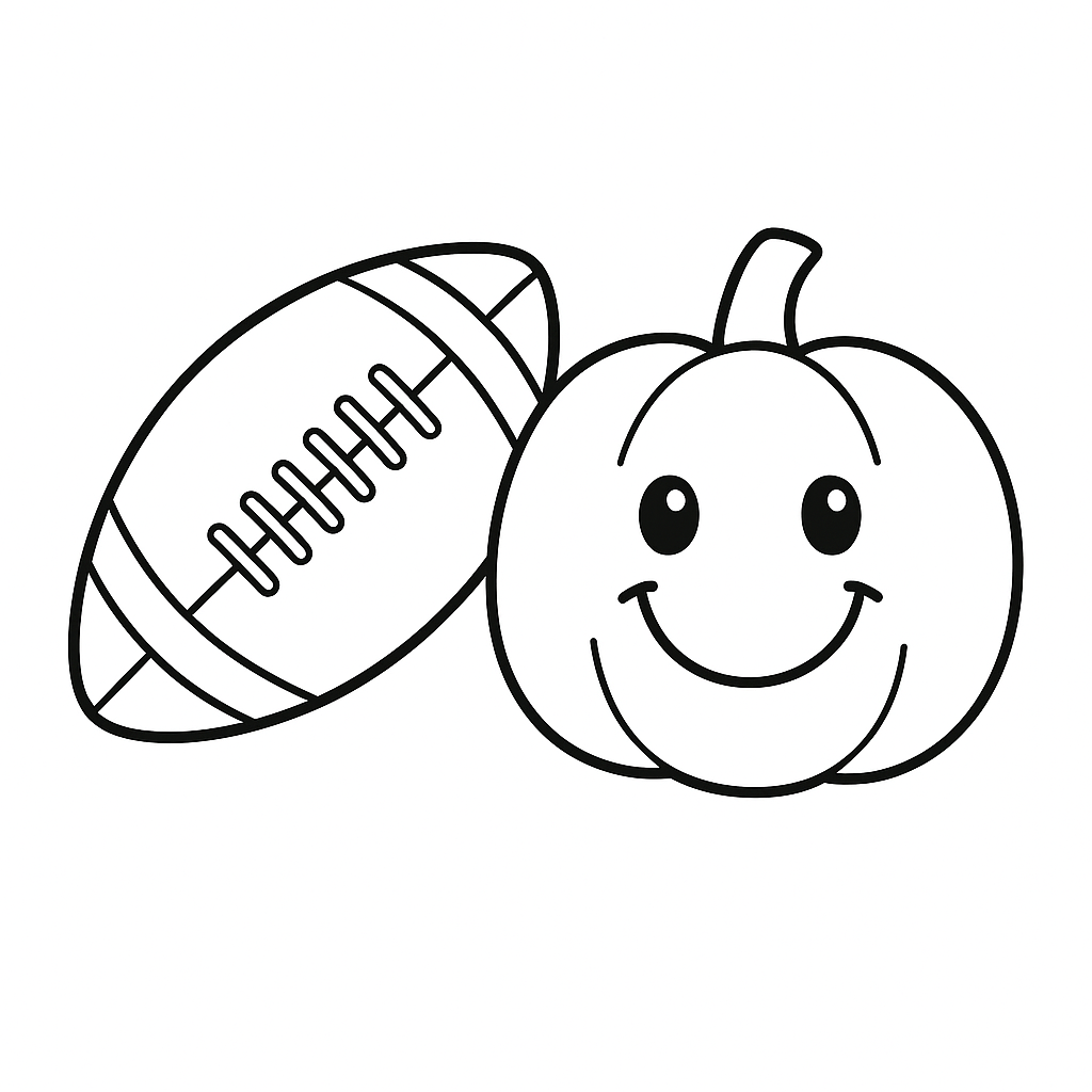 Football and Pumpkin Patch Coloring Page - Free Coloring Page ...