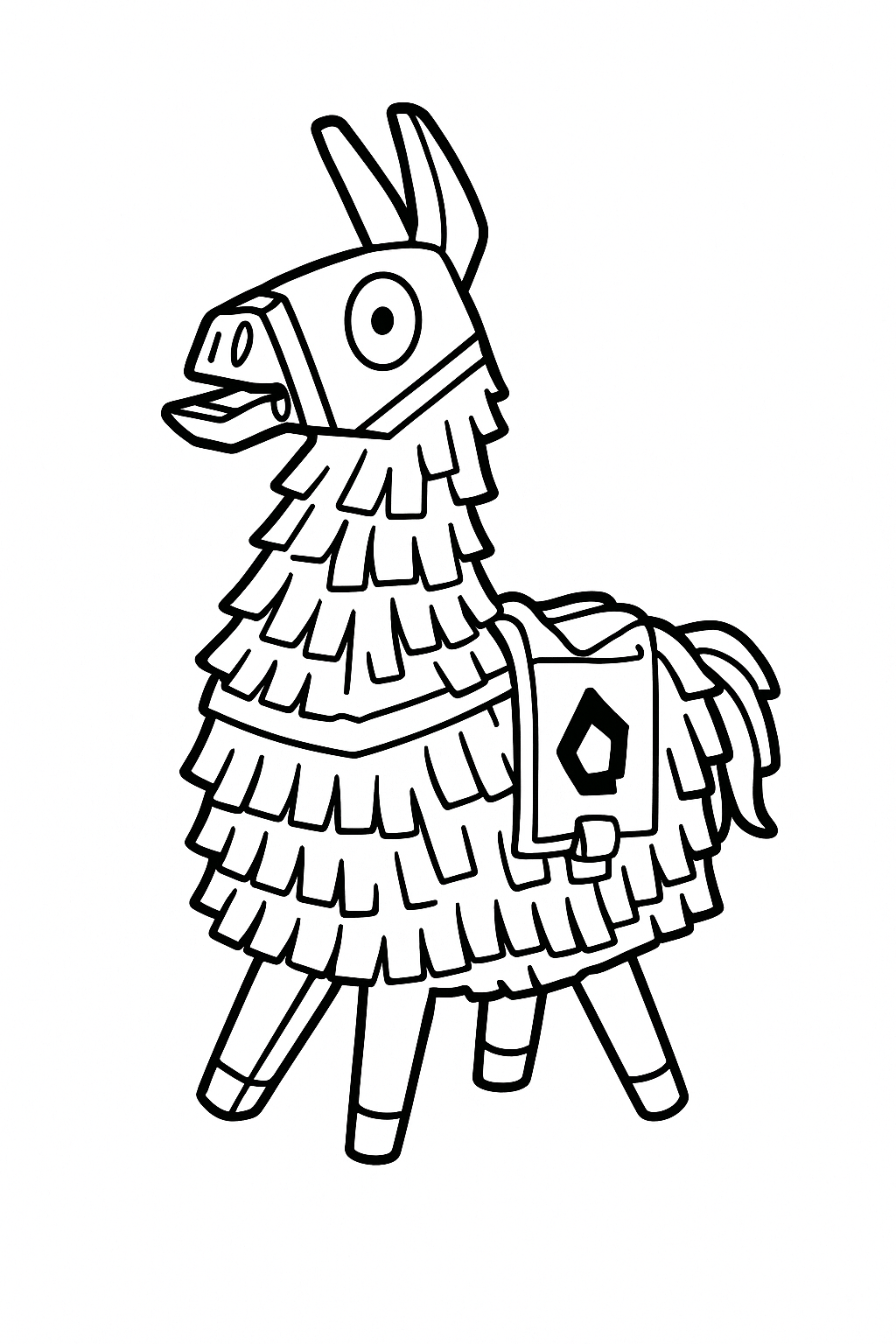 Fortnite Llama Pinata Coloring Page - Free Coloring Page | TryColoringPages