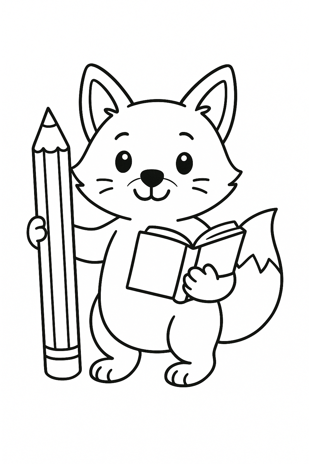 Fox Goes to School Coloring Page - Free Coloring Page | TryColoringPages