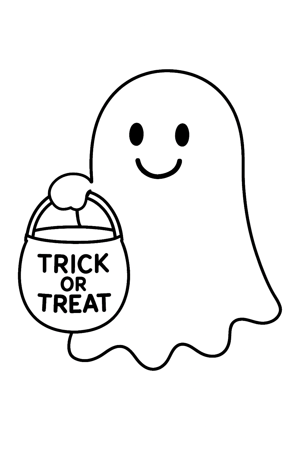 Friendly Ghost Trick-or-Treat Coloring Page - Free Coloring Page ...