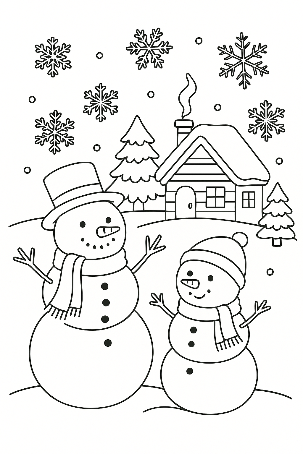 Fun Winter Wonderland Coloring Page - Free Coloring Page | TryColoringPages