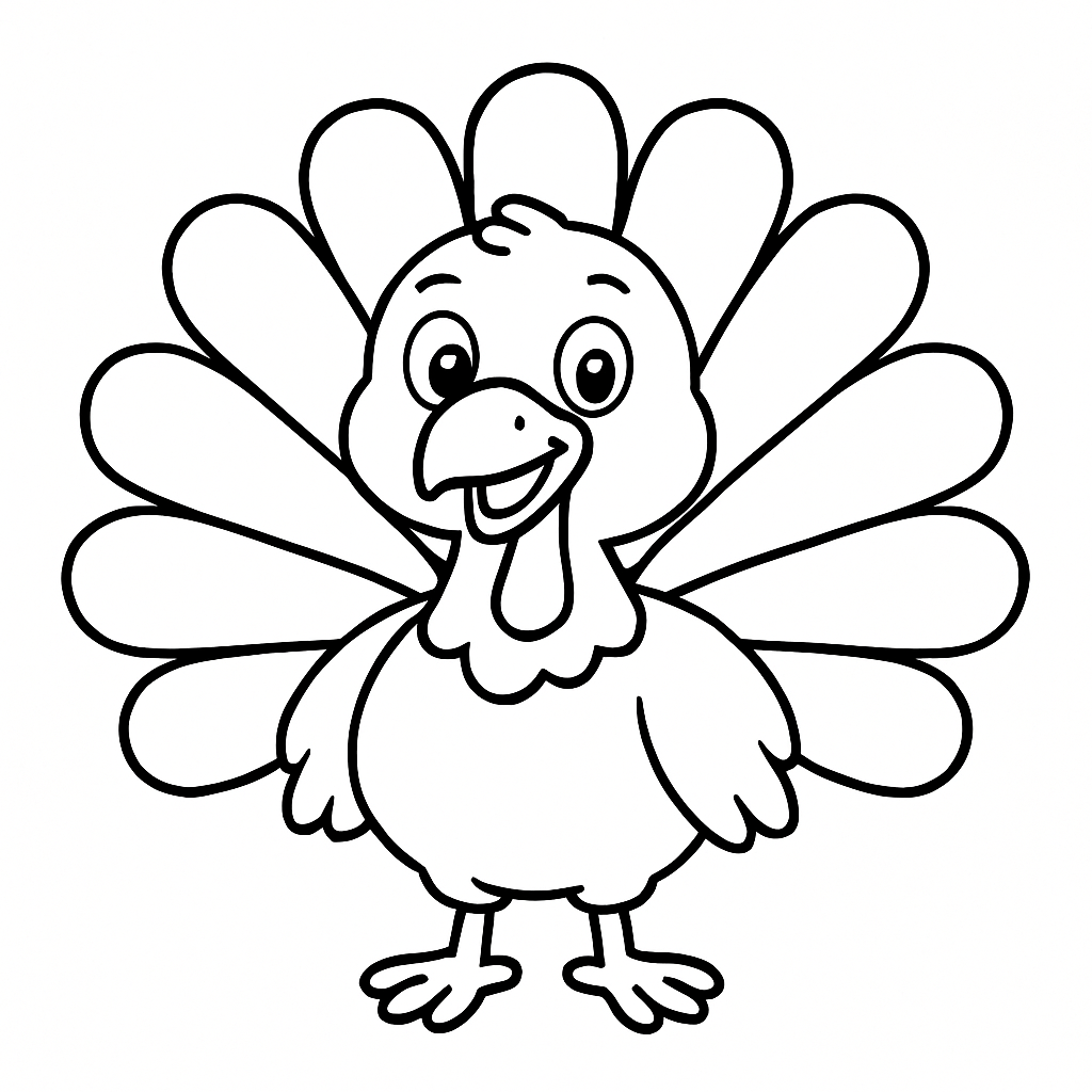 Happy Turkey Thanksgiving Coloring Page - Free Coloring Page ...