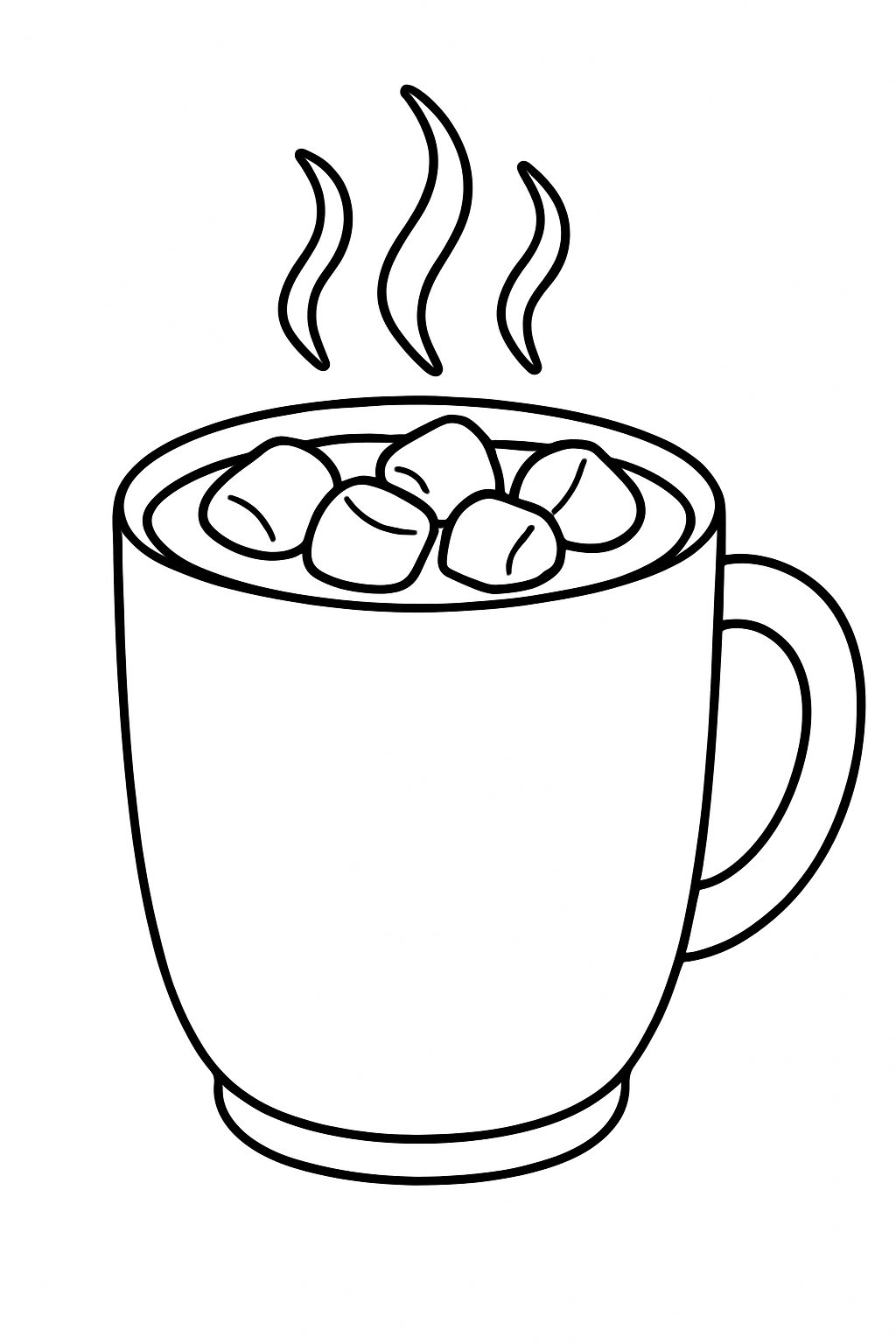 Hot Cocoa Mug with Marshmallows Coloring Page - Free Coloring Page ...