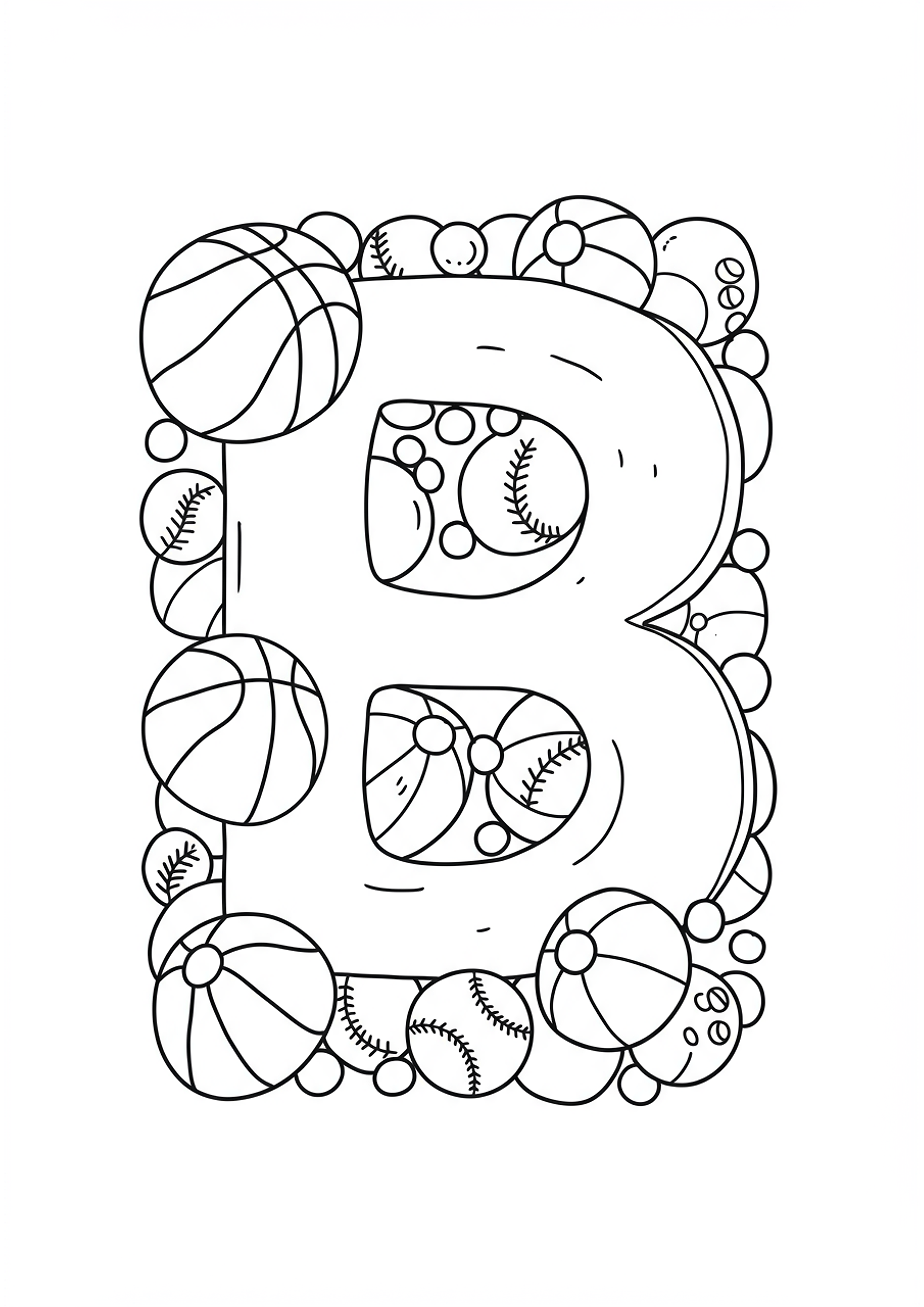 Letter B Bouncing Ball Sports Coloring Page - Free Coloring Page ...