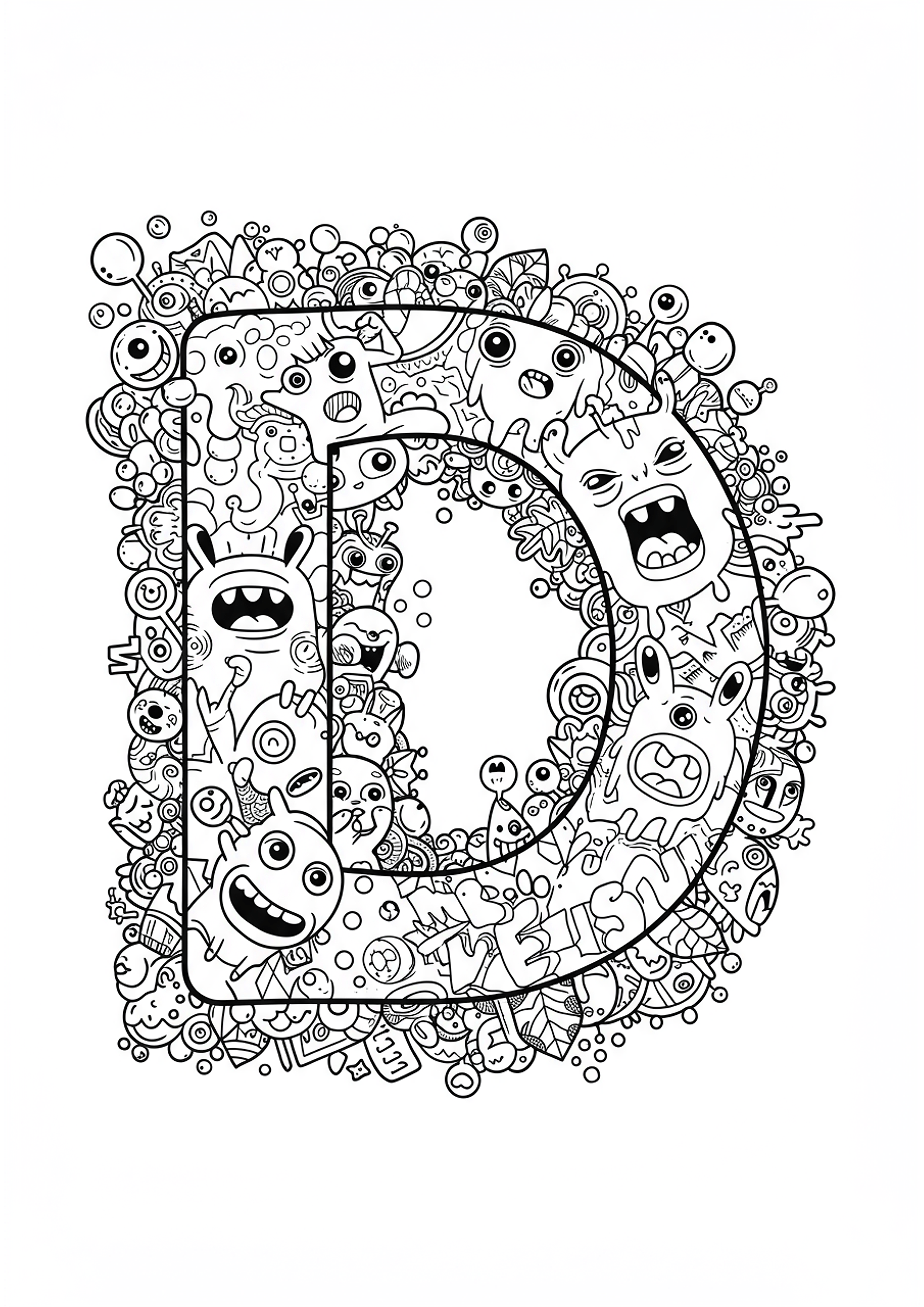 Letter D Coloring Pages (Free Printable) | TryColoringPages