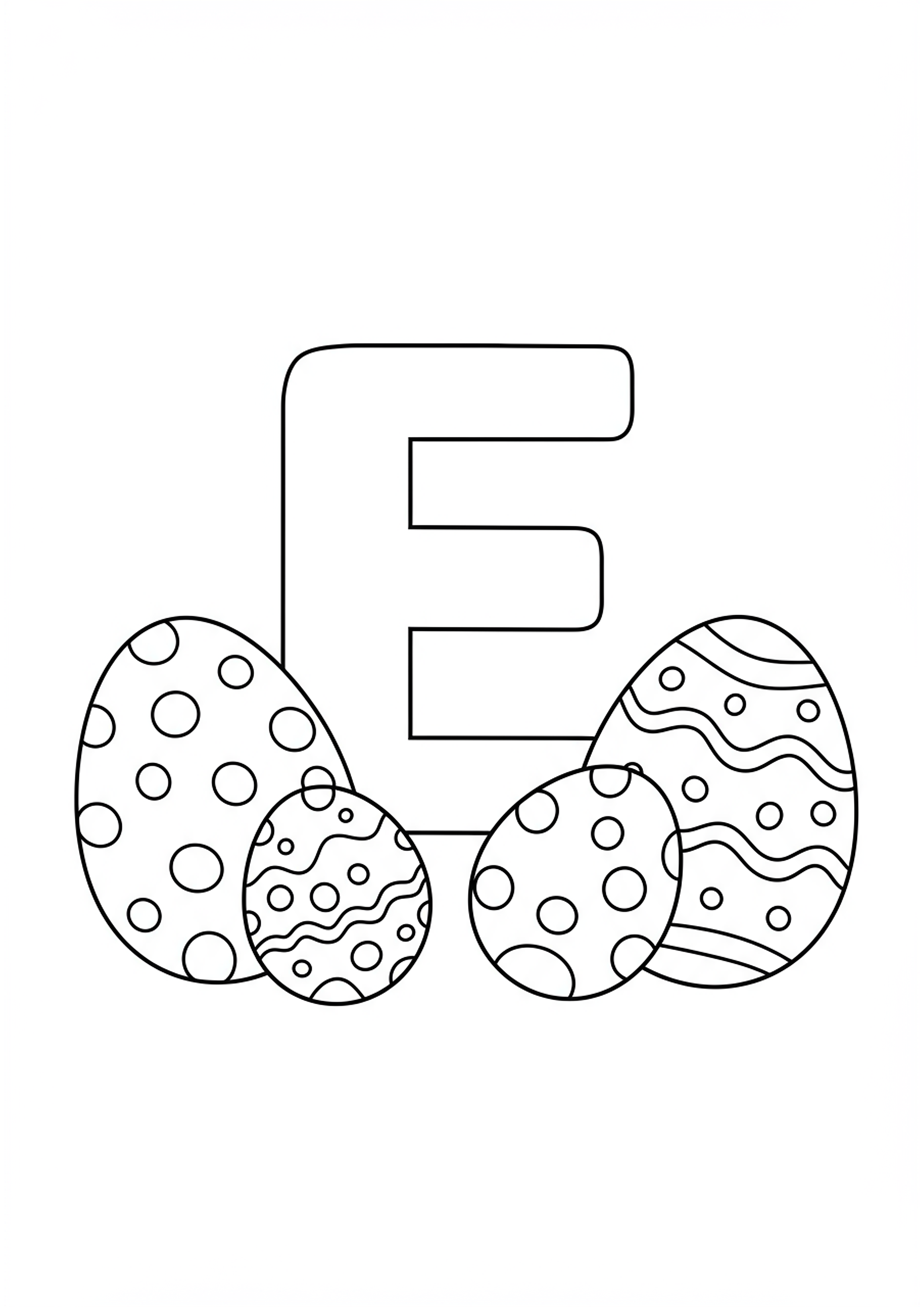 Letter E with Easter Eggs Coloring Page - Free Coloring Page ...