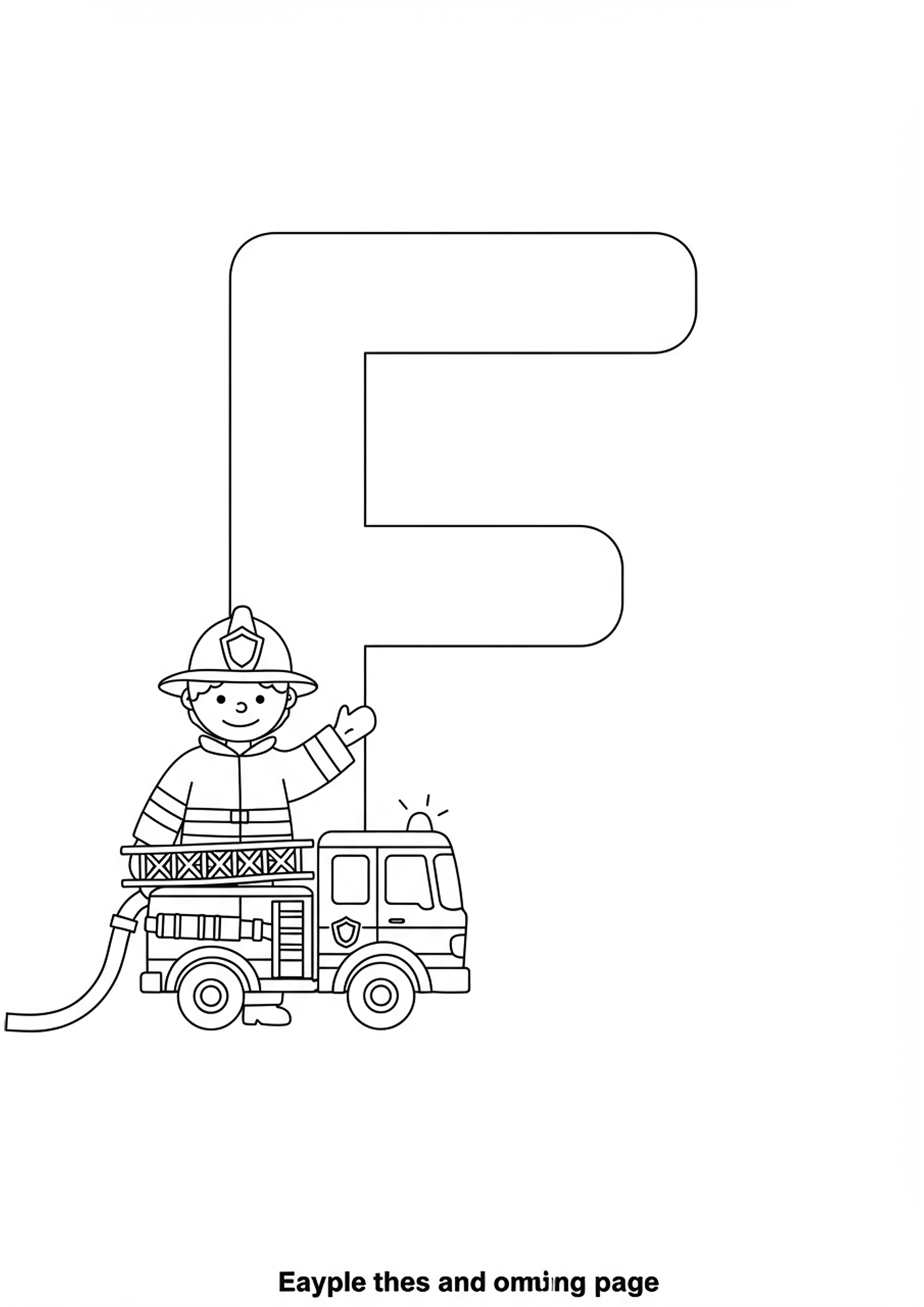 Letter F and the Firefighter - Free Coloring Page | TryColoringPages
