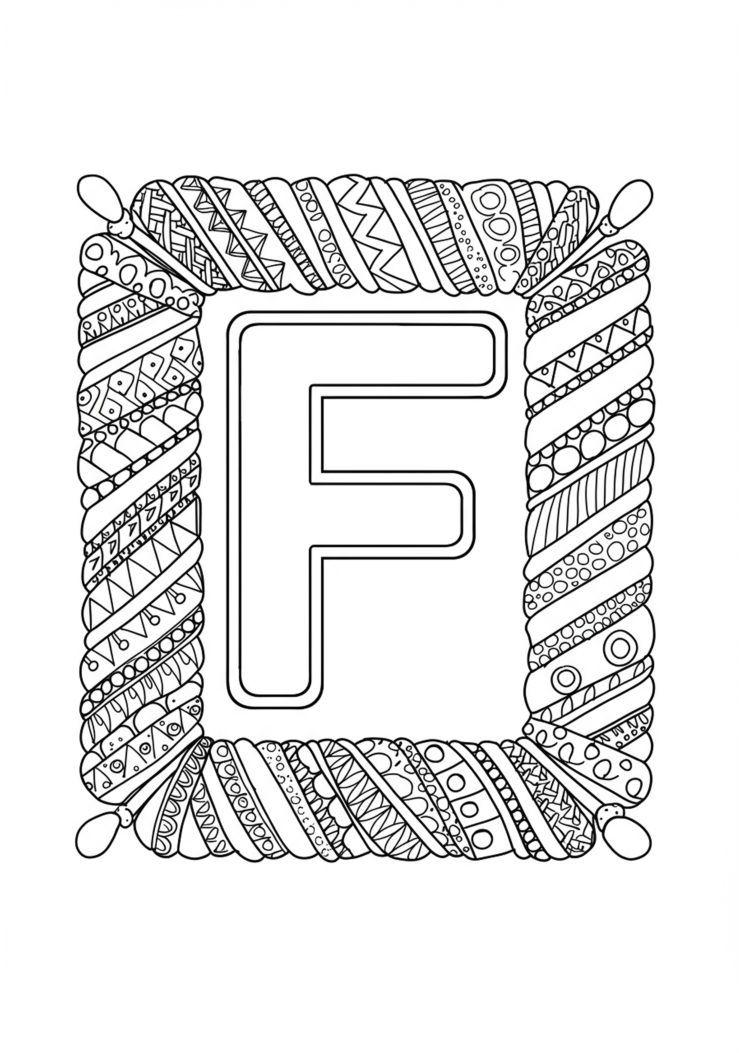 Letter F Coloring Page: Friendship Bracelets - Free Coloring Page ...
