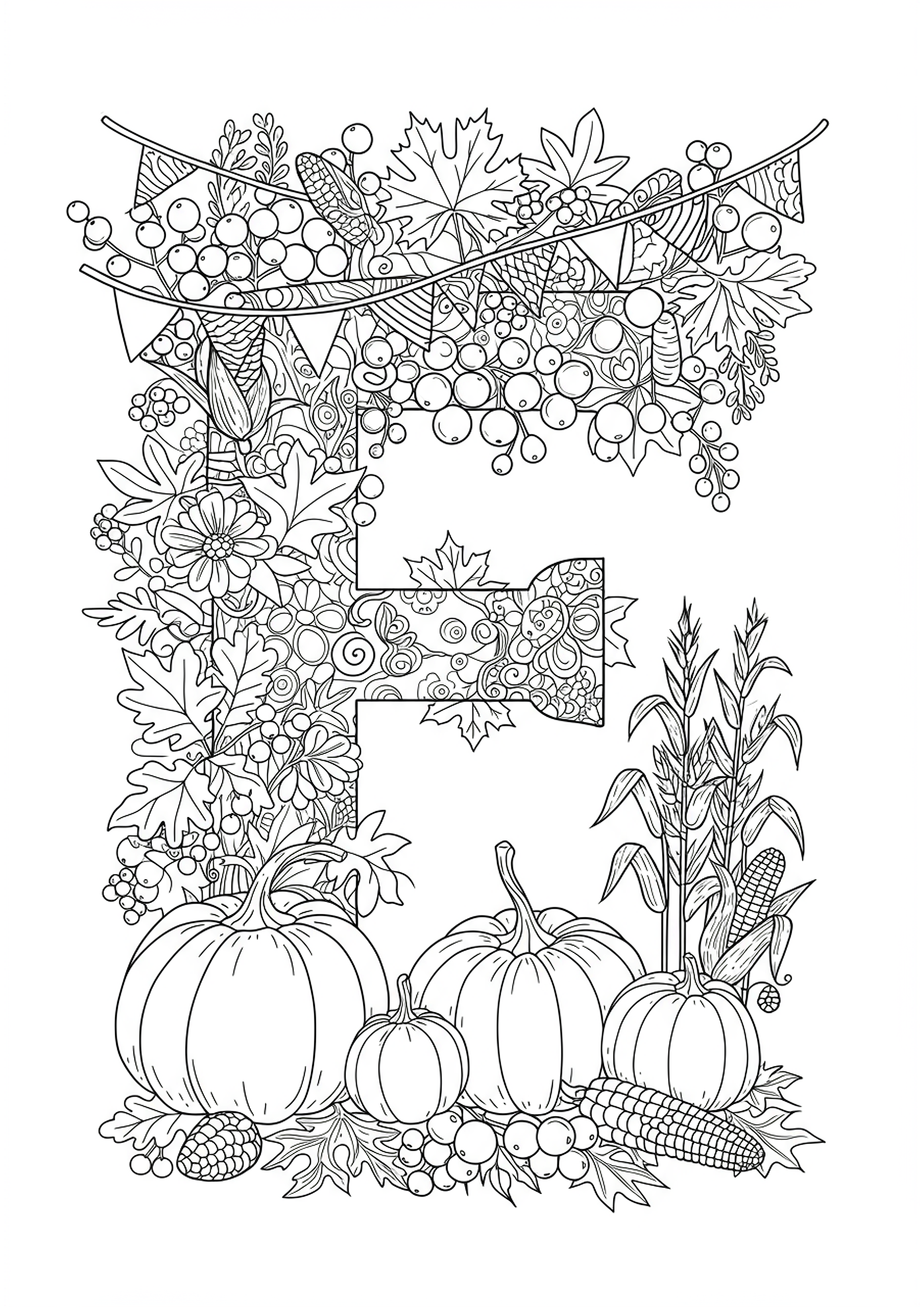 Letter F Fall Festival Coloring Page - Free Coloring Page ...