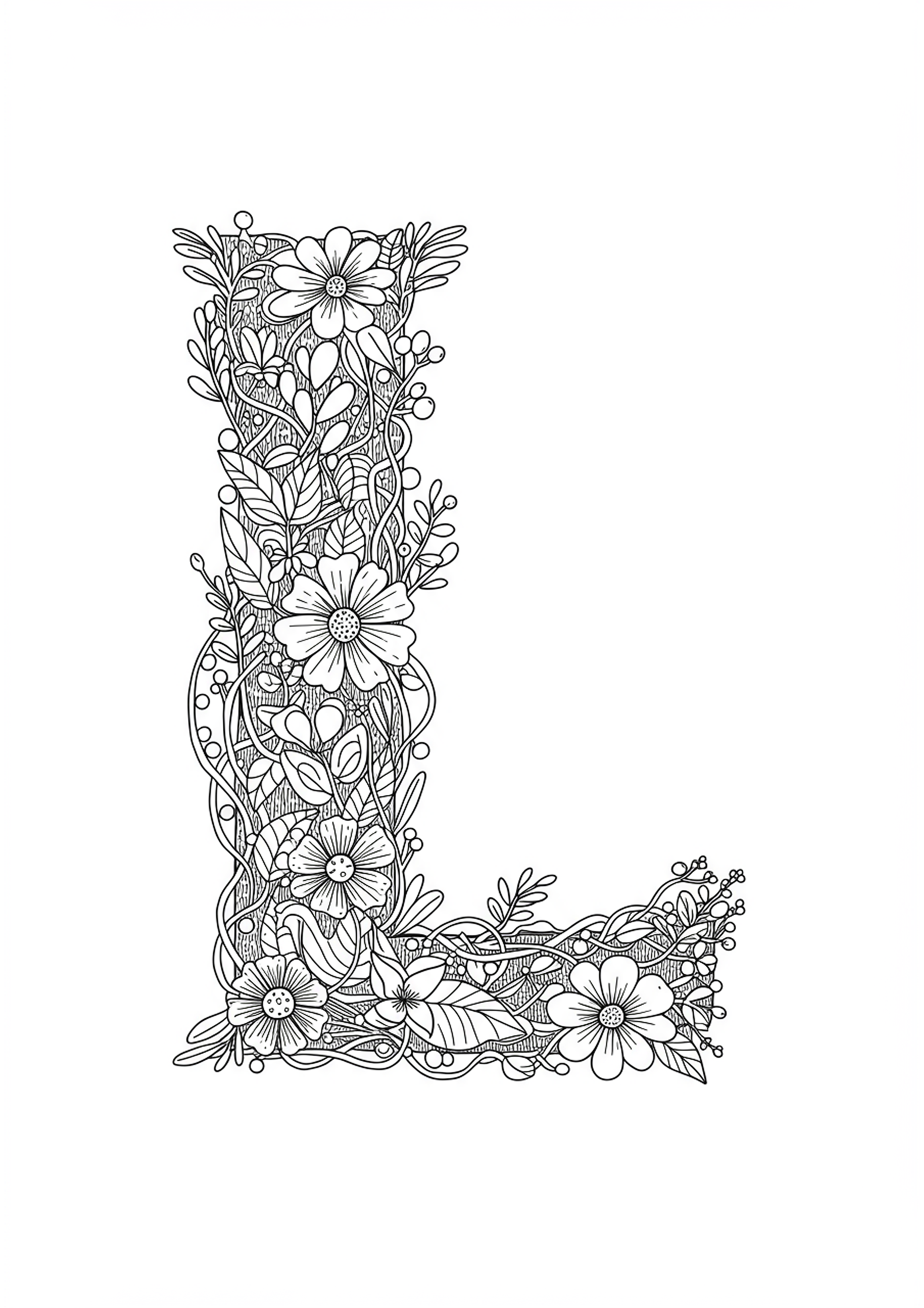 Letter L Botanical Mandala Coloring Page - Free Coloring Page ...