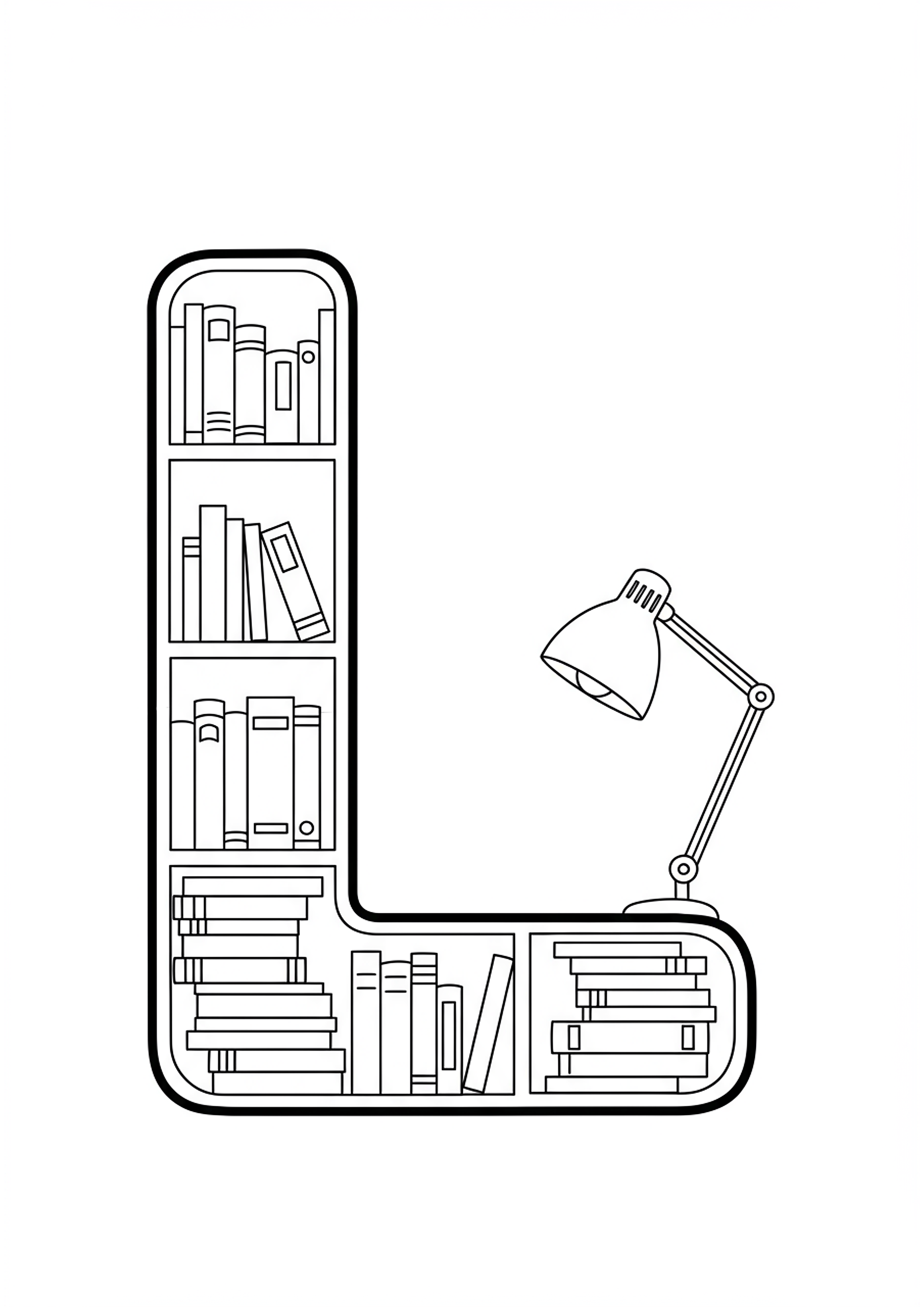 Letter L Coloring Page: Historic Library - Free Coloring Page ...