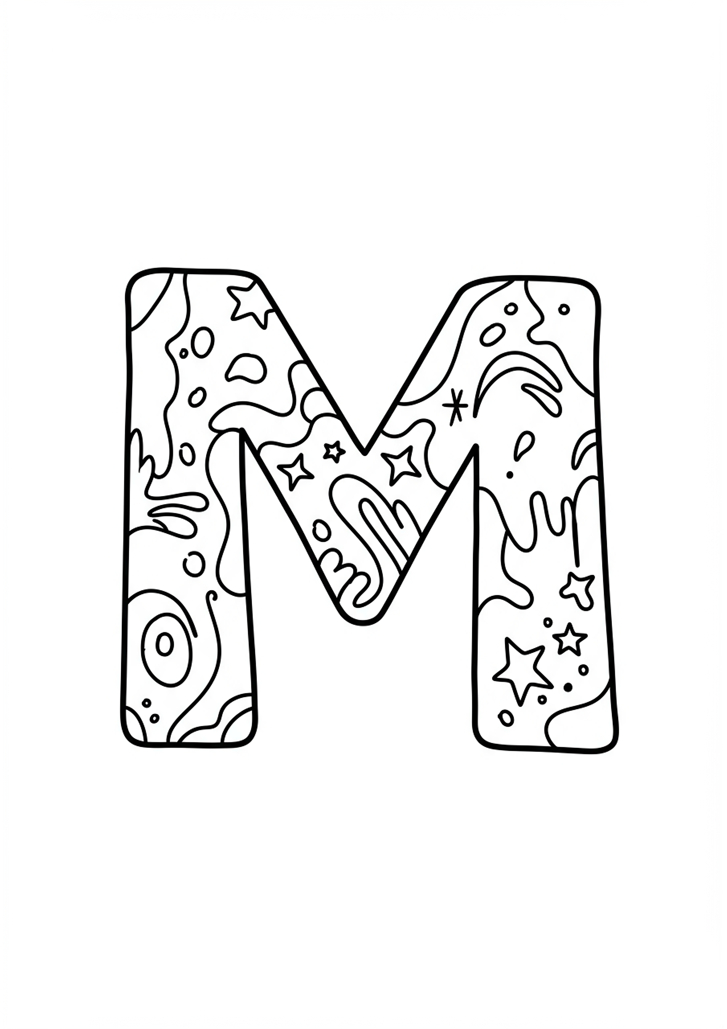Letter M Coloring Page – Modern Art Graffiti - Free Coloring Page ...