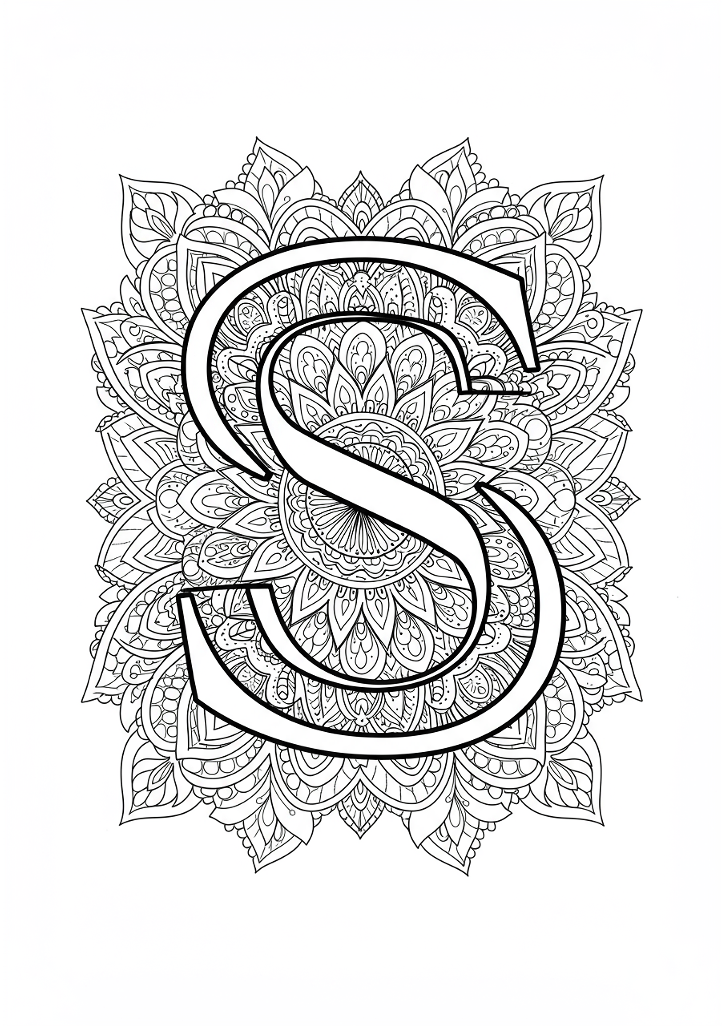 Letter S Mandala Symphony Coloring Page - Free Coloring Page ...