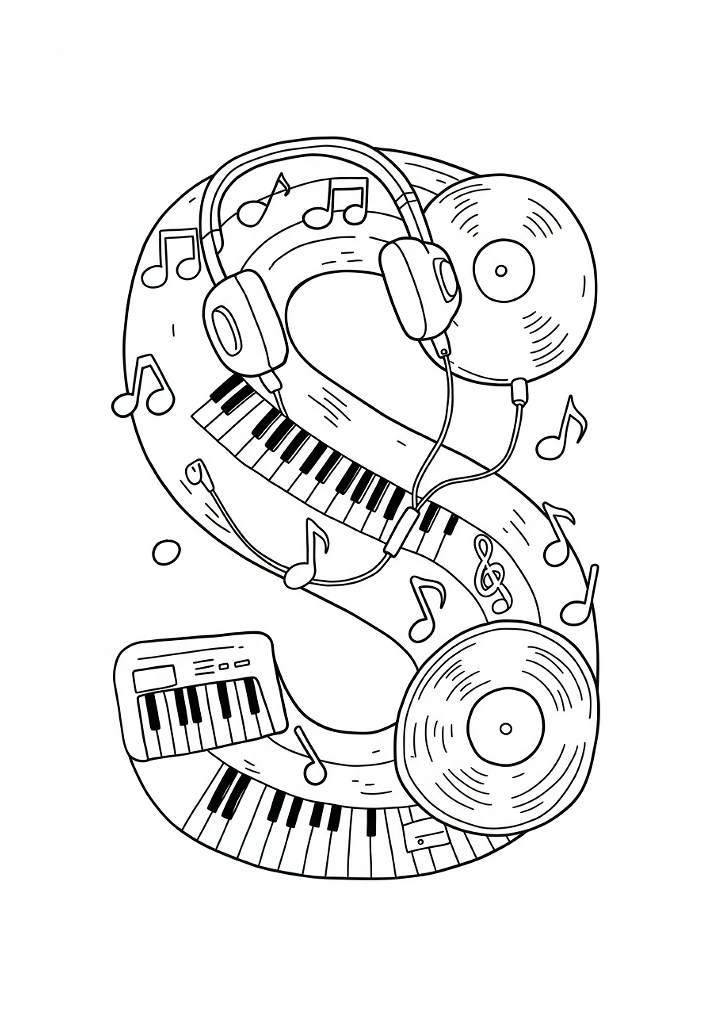 Letter S Music Notes Coloring Page - Free Coloring Page | TryColoringPages