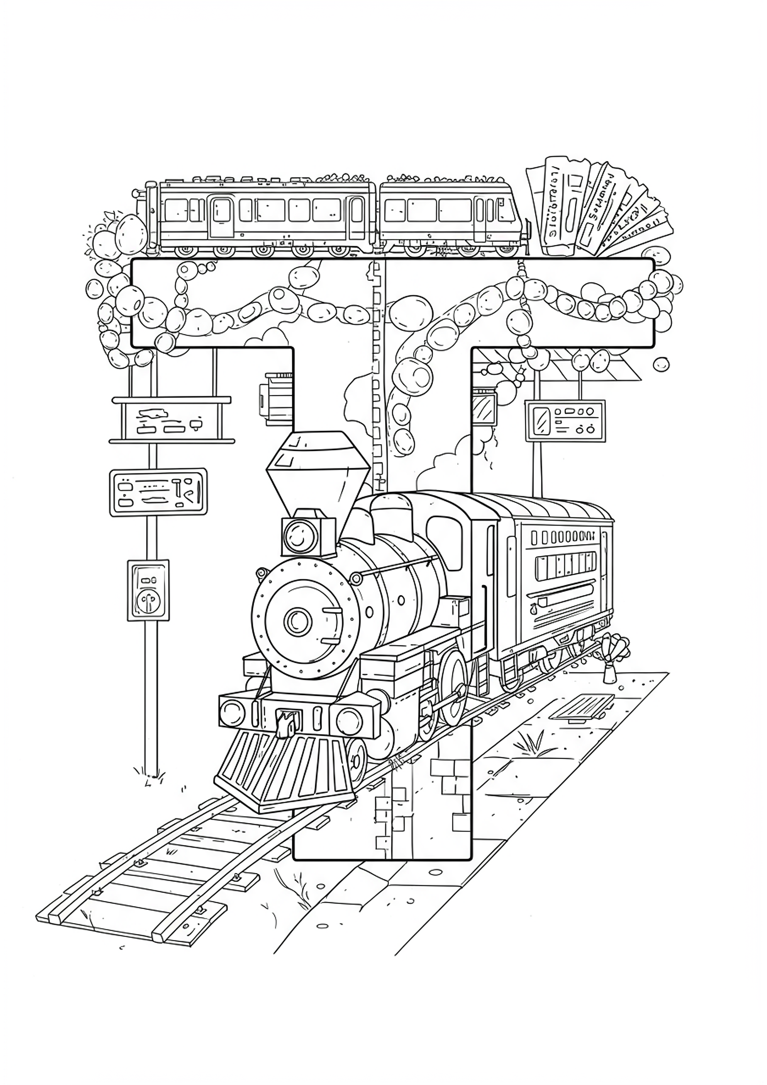Letter T Terrific Trains Coloring Page - Free Coloring Page ...