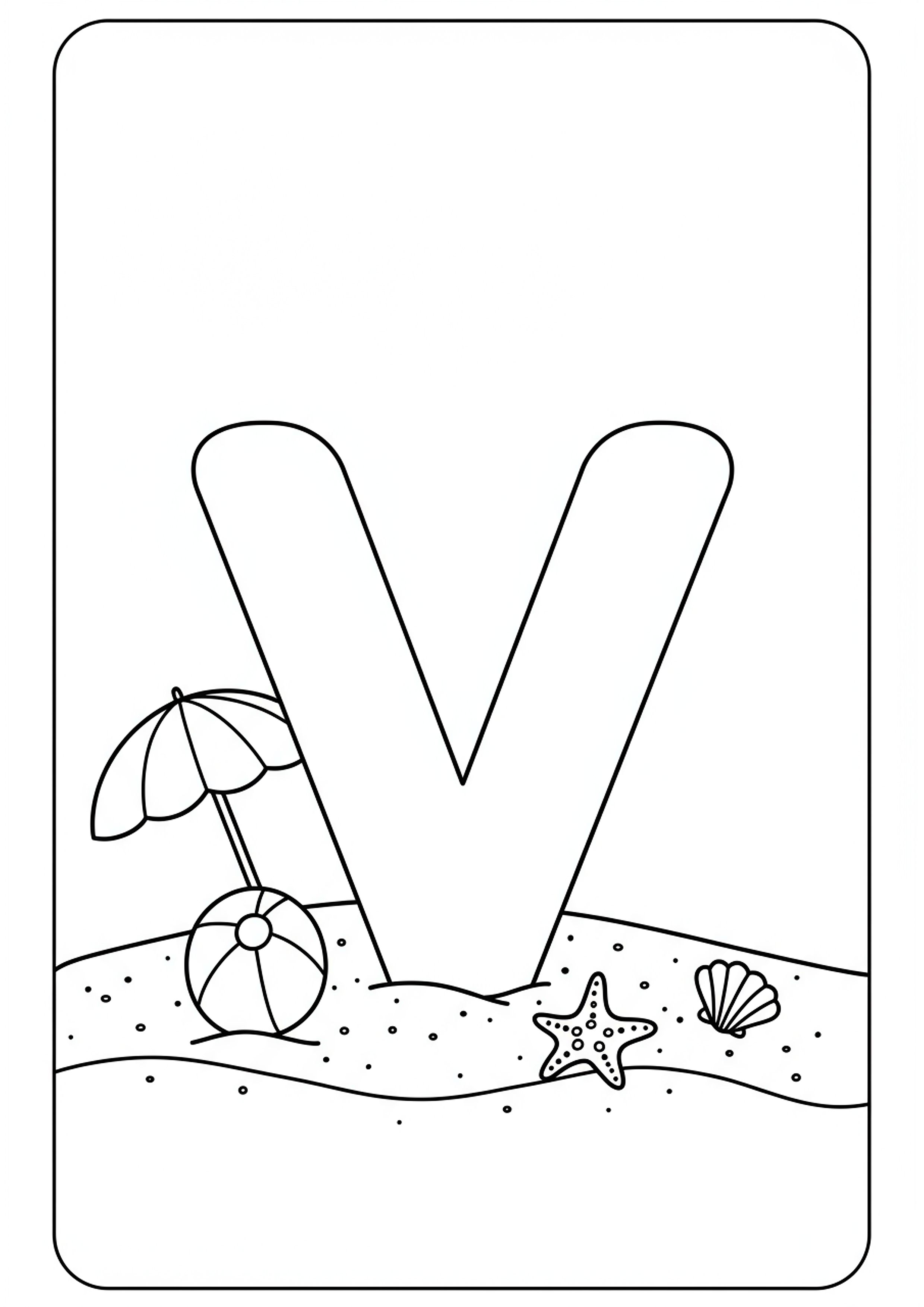 Letter V Vacation Beach Coloring Page - Free Coloring Page ...