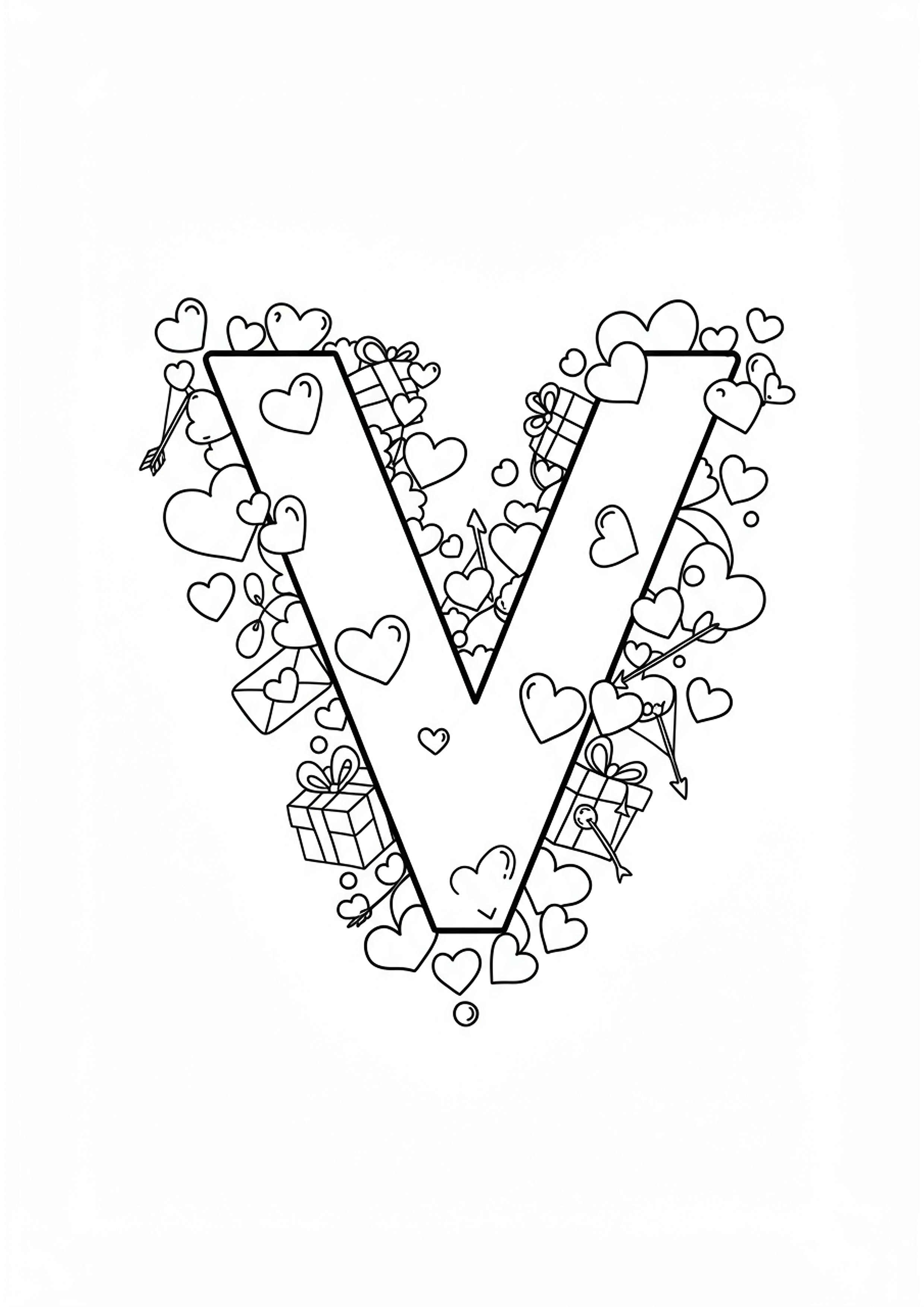 Letter V Valentine’s Day Coloring Page - Free Coloring Page ...
