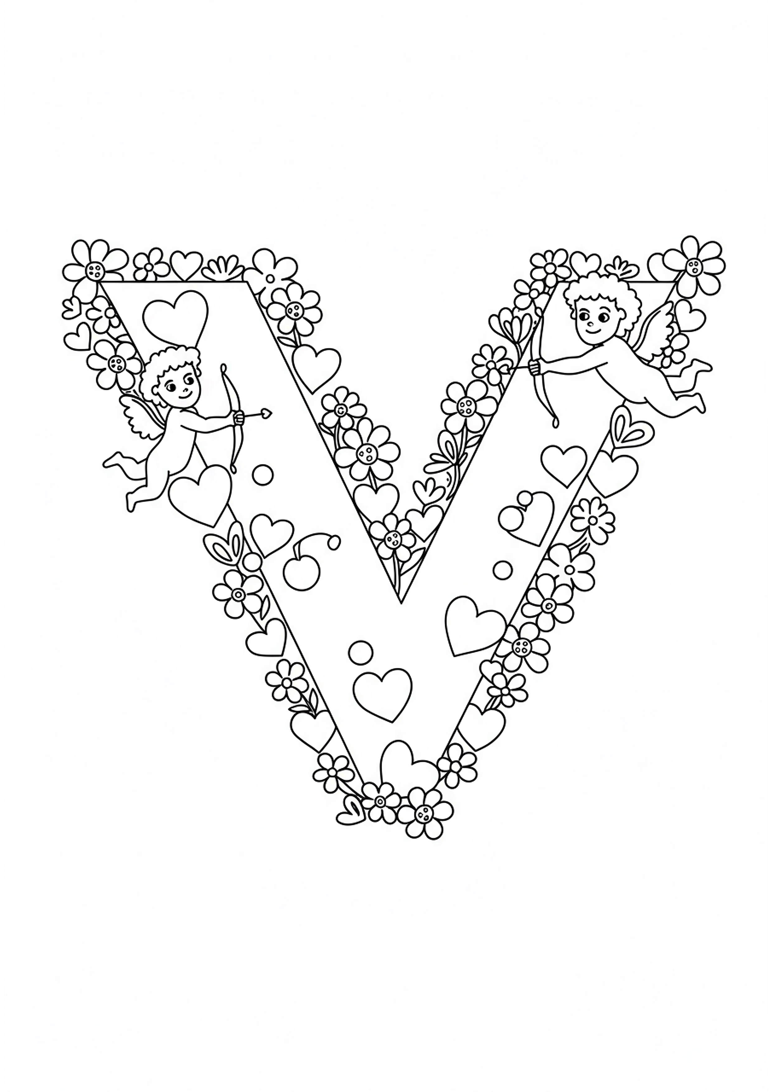Letter V Valentine’s Day Coloring Page - Free Coloring Page ...