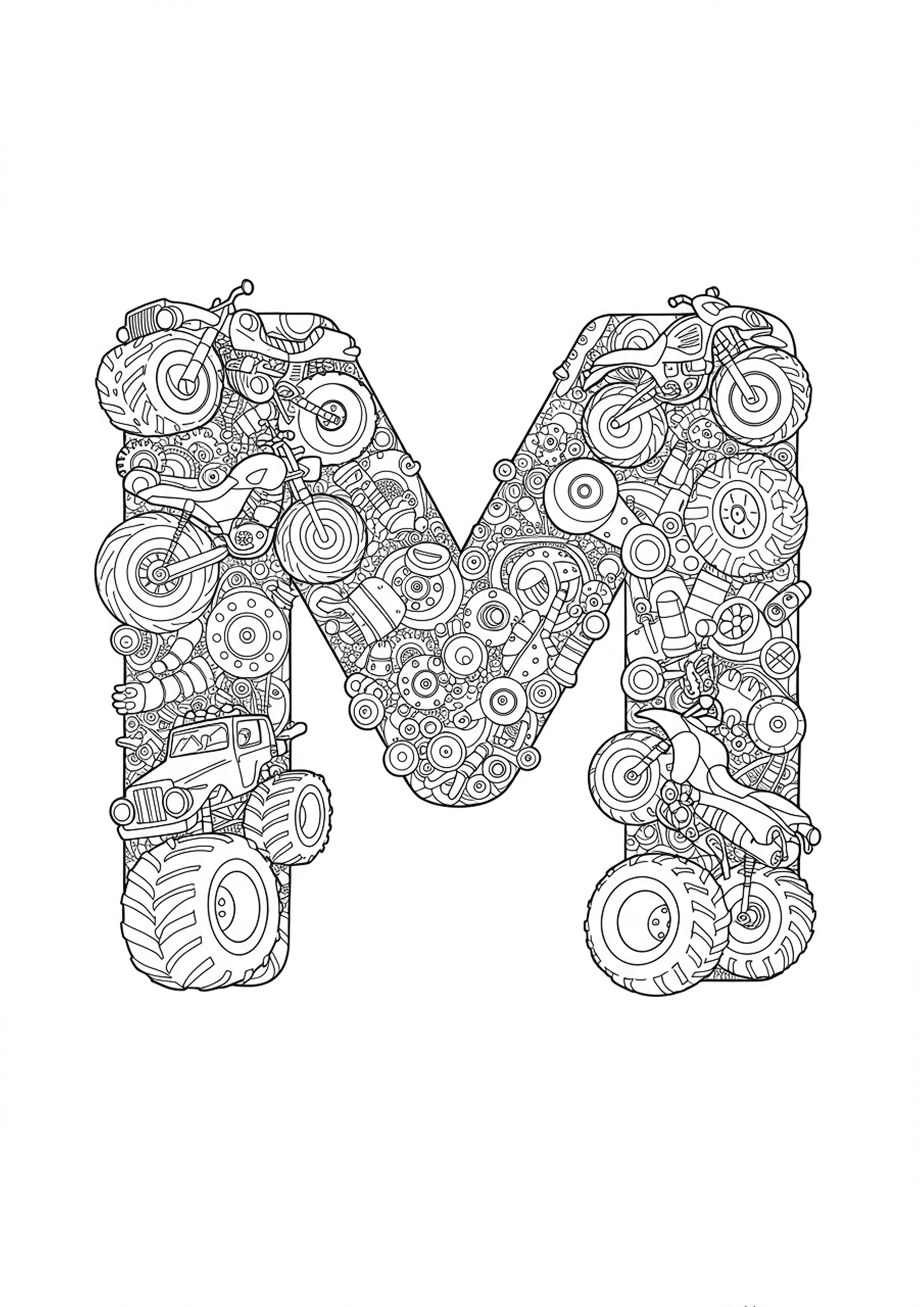 Mighty Machines Letter M Coloring Page - Free Coloring Page ...