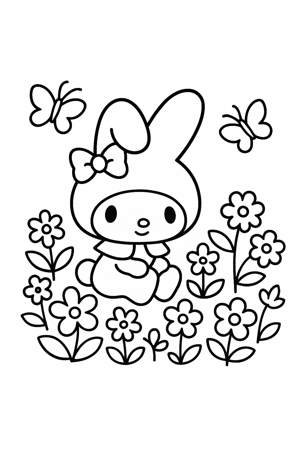 My Melody's Spring Garden Coloring Page - Free Coloring Page ...