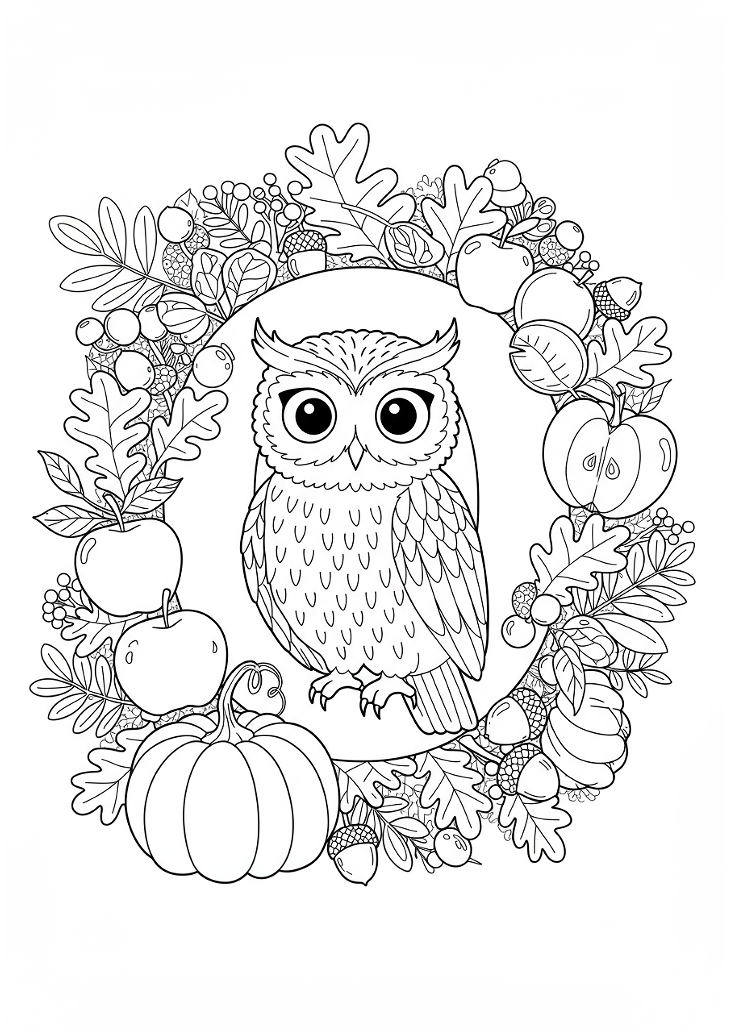 Orchard Owl Letter O Fall Festival - Free Coloring Page | TryColoringPages