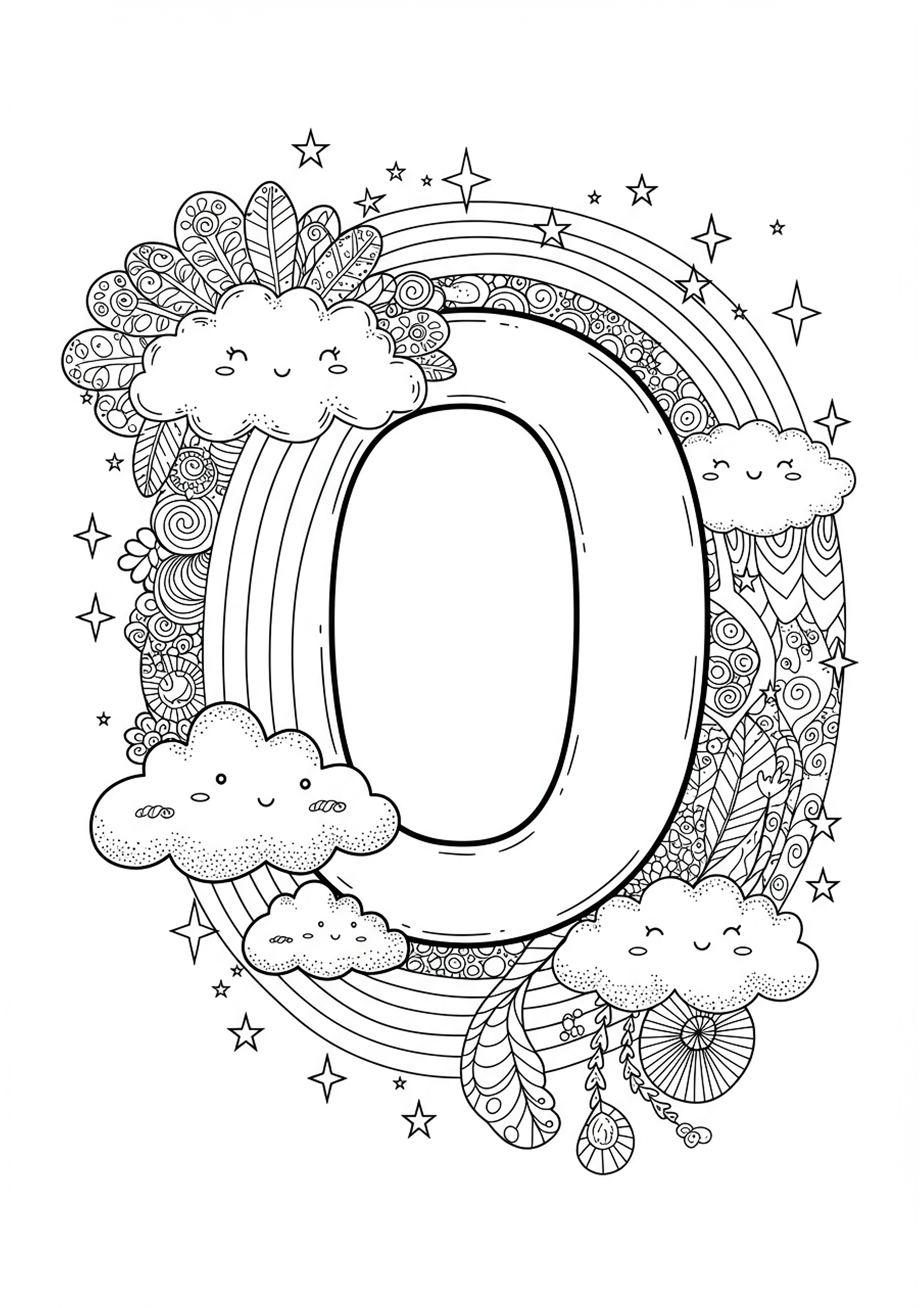 Over-the-Rainbow Letter O Coloring Page - Free Coloring Page ...