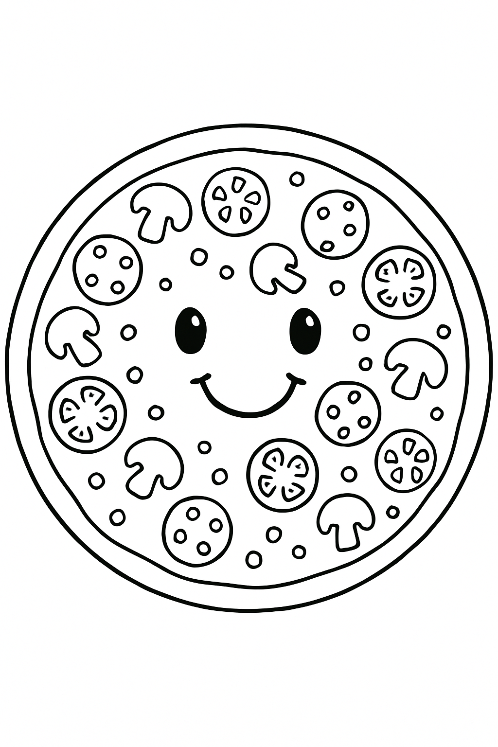 Pizza Party Fun Coloring Page - Free Coloring Page | TryColoringPages