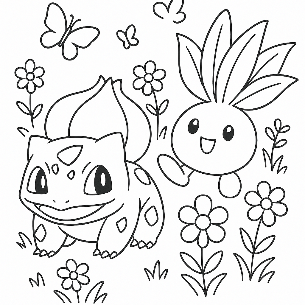 Pokemon Spring Garden Coloring Page - Free Coloring Page | TryColoringPages