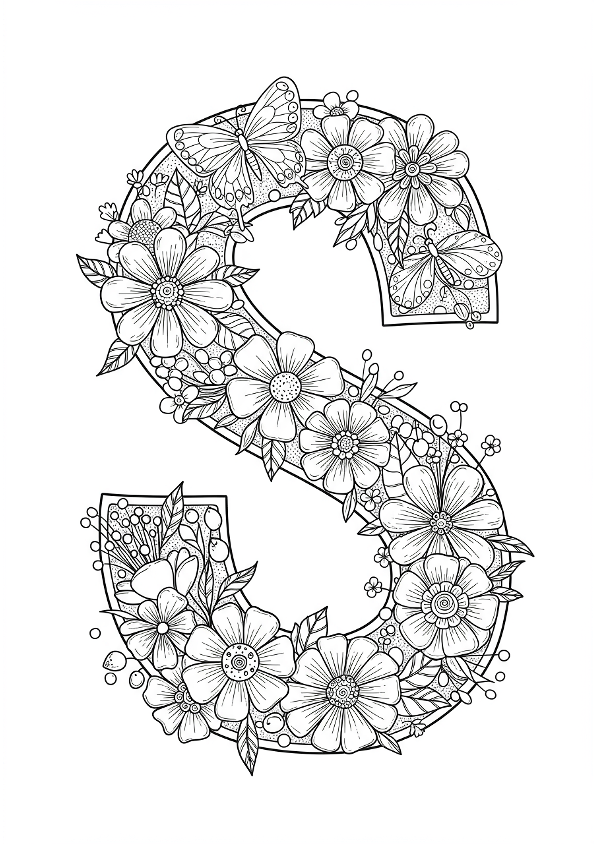 Spring Garden Letter S Coloring Page - Free Coloring Page ...