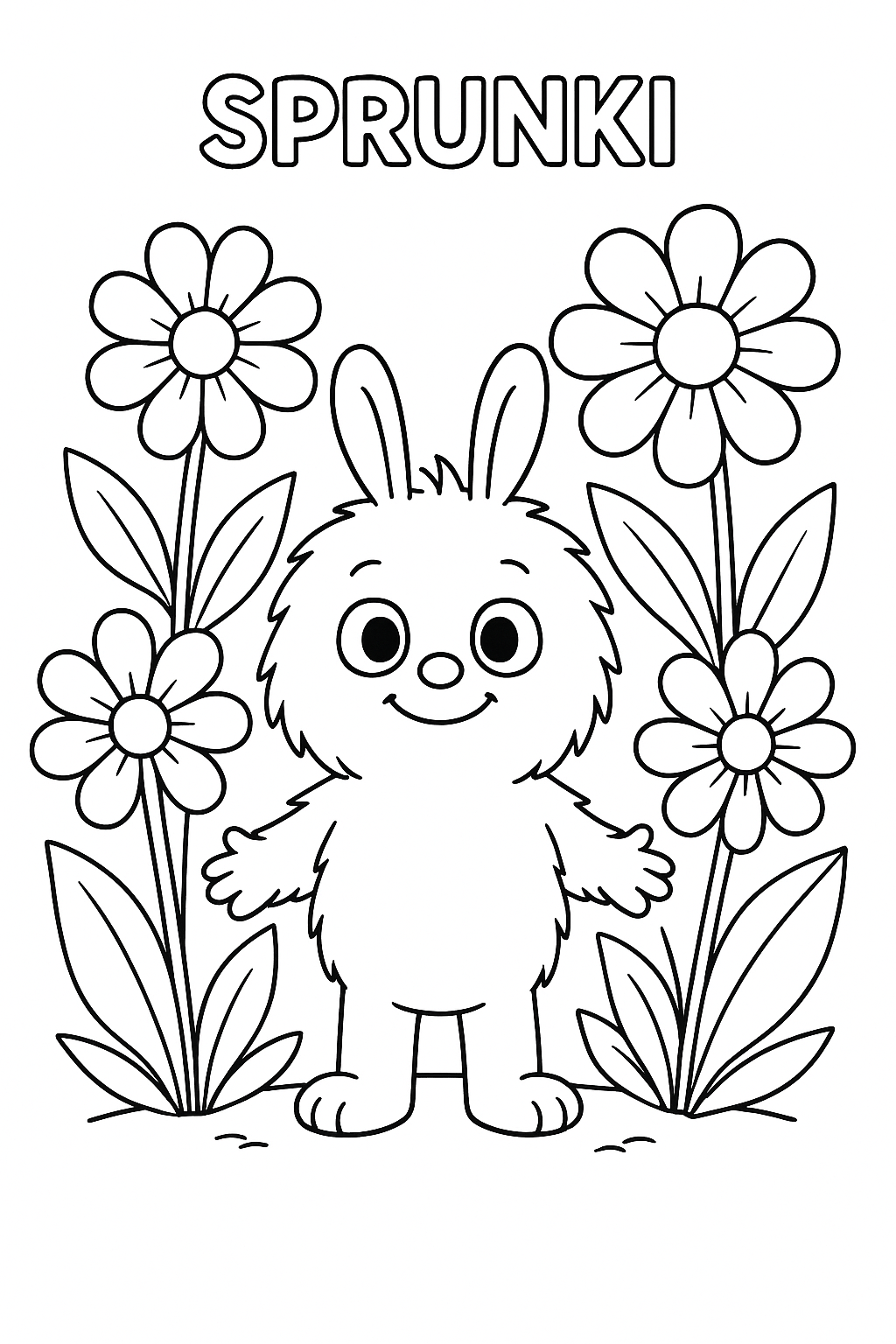 Sprunki Loves Spring Flowers - Free Coloring Page | TryColoringPages