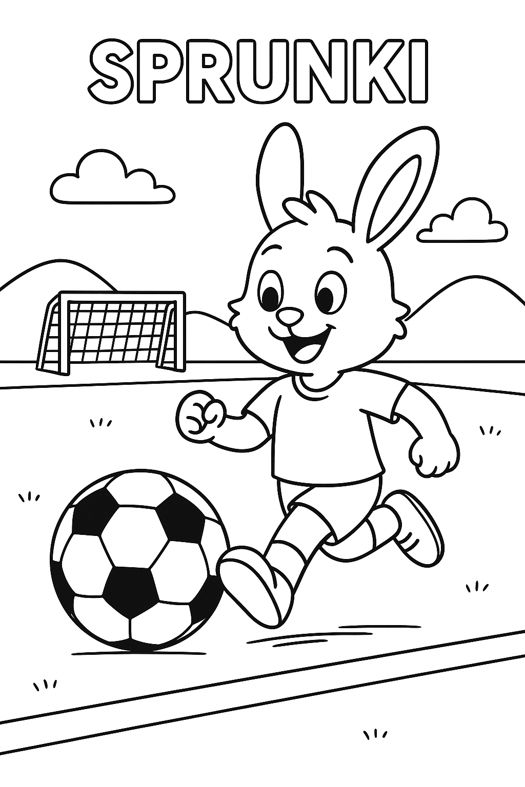 Sprunki's Super Soccer Game - Free Coloring Page | TryColoringPages