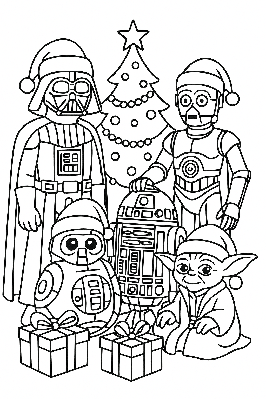 Star Wars Christmas Celebration Coloring Page - Free Coloring Page ...