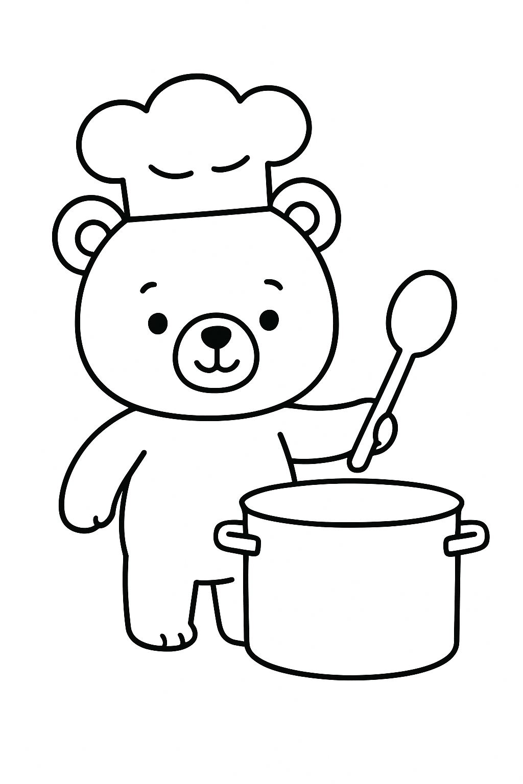 Super Chef Bear Coloring Page - Free Coloring Page | TryColoringPages