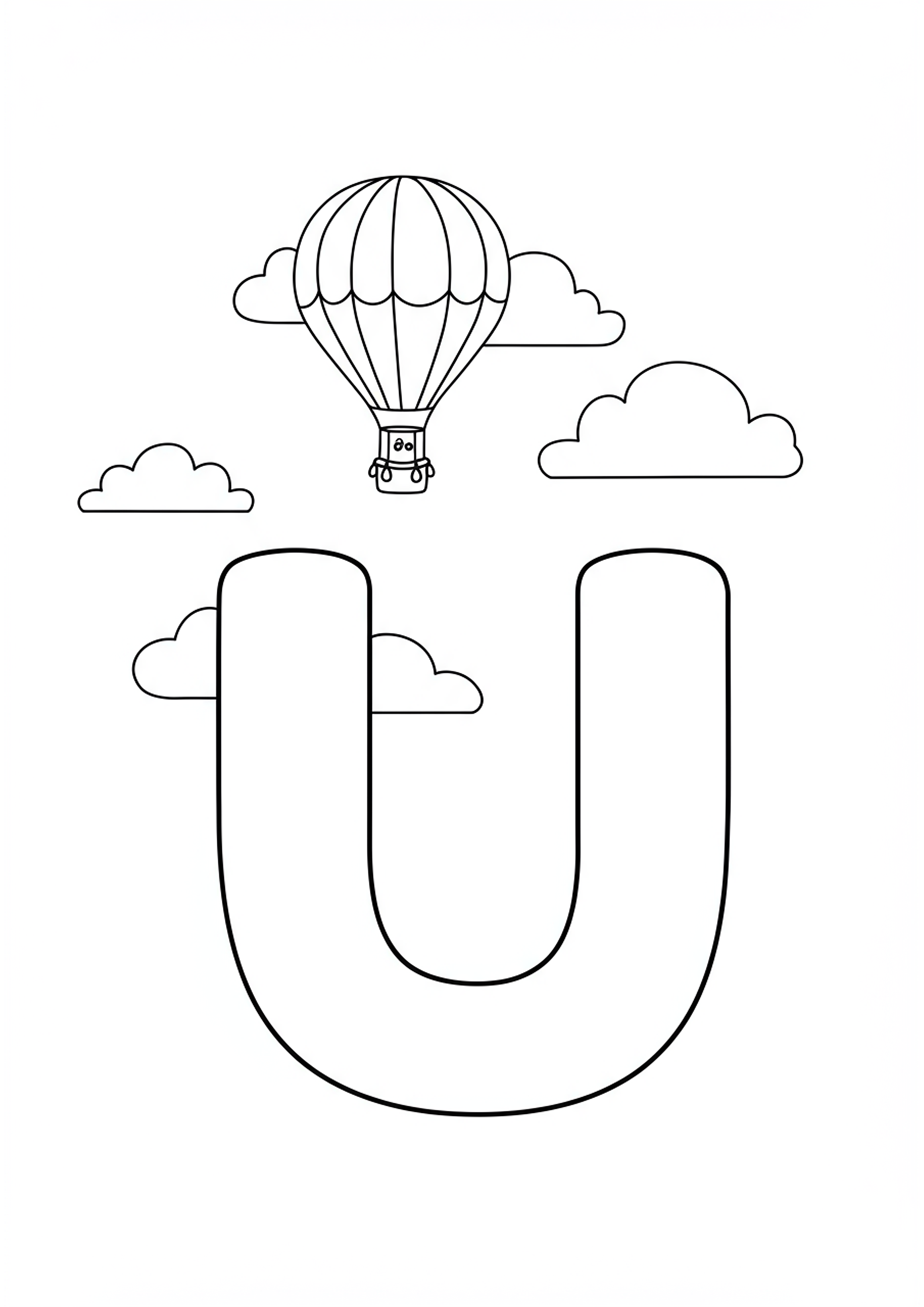 U is for Up in the Sky Coloring Page - Free Coloring Page ...