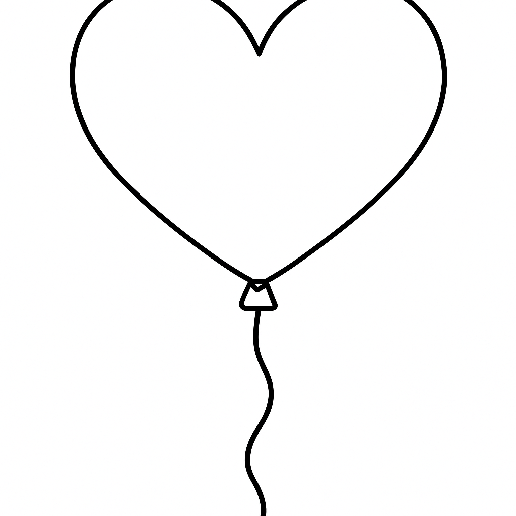Valentine's Day Heart Balloon Coloring Page - Free Coloring Page ...