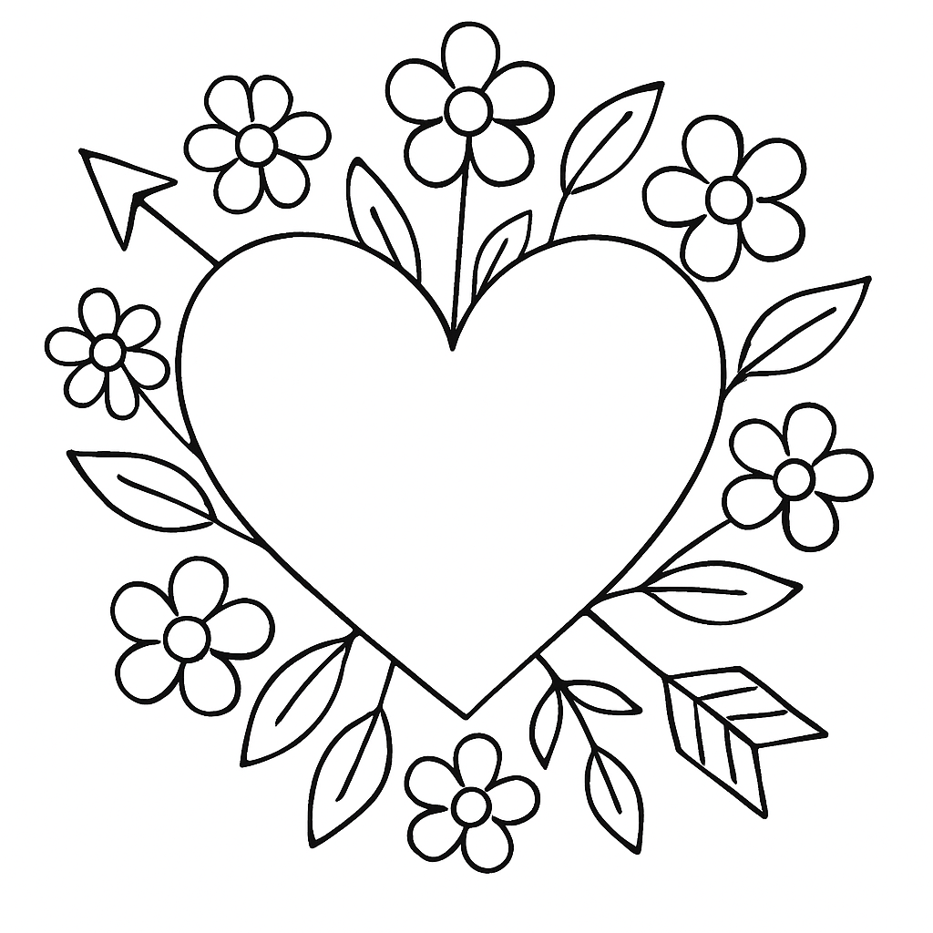 Valentine's Day Heart Coloring Page - Free Coloring Page | TryColoringPages