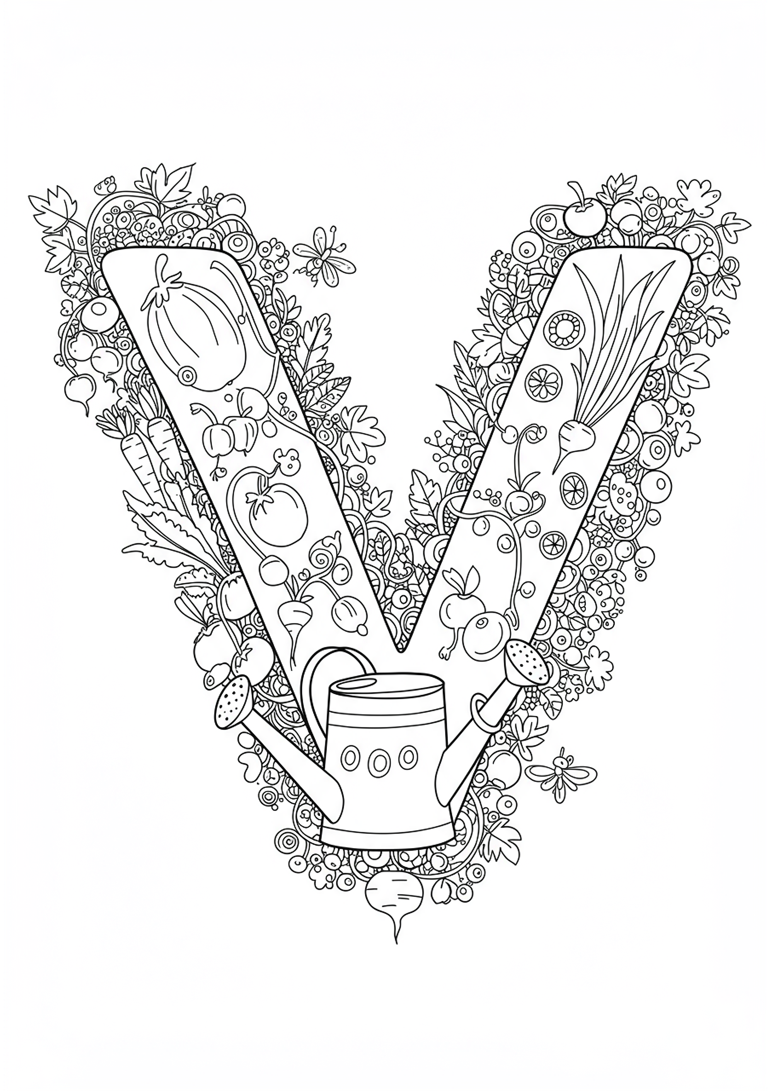 Vegetable Garden Letter V Coloring Page - Free Coloring Page ...