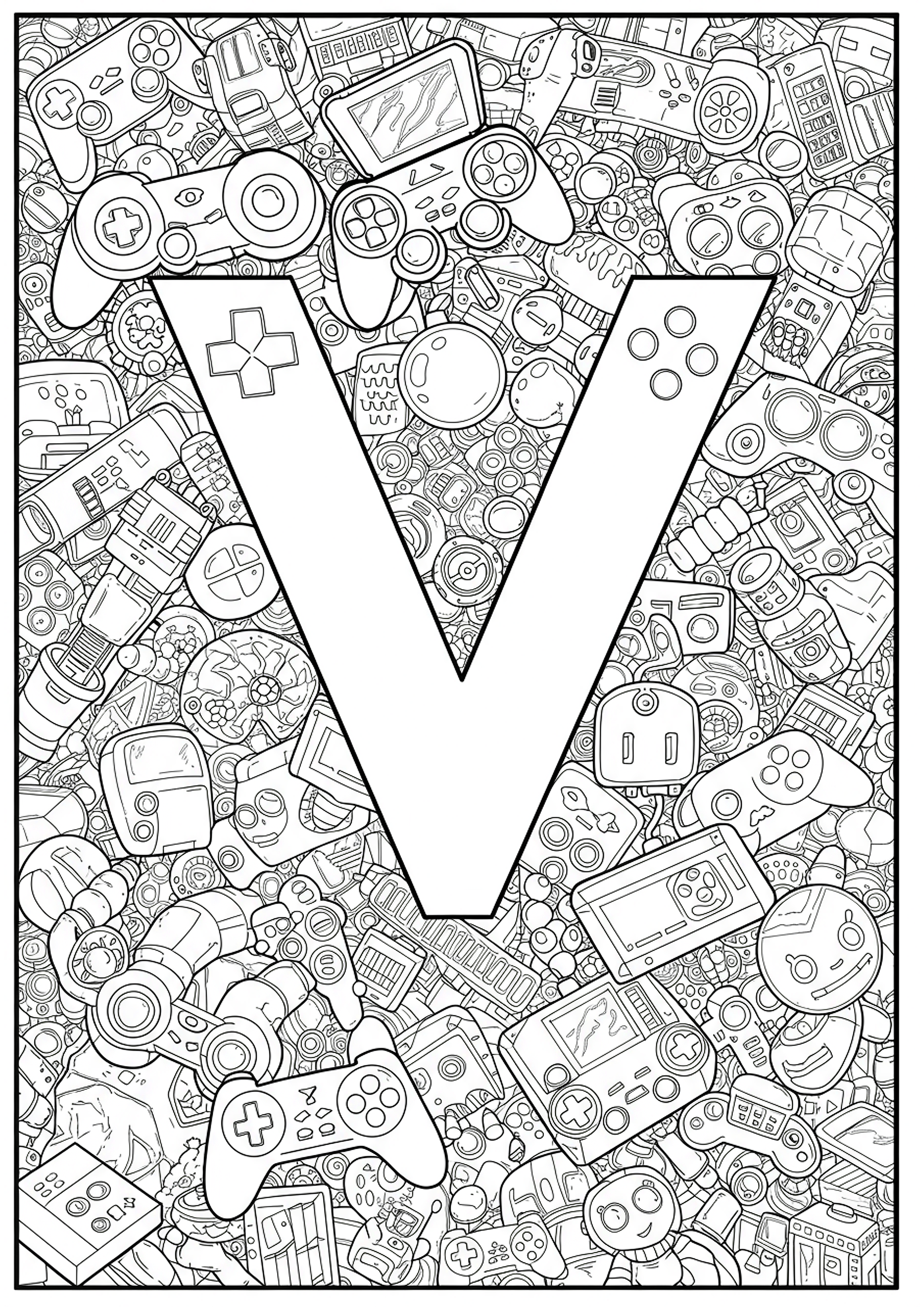 Video Game World Letter V Coloring Page - Free Coloring Page ...